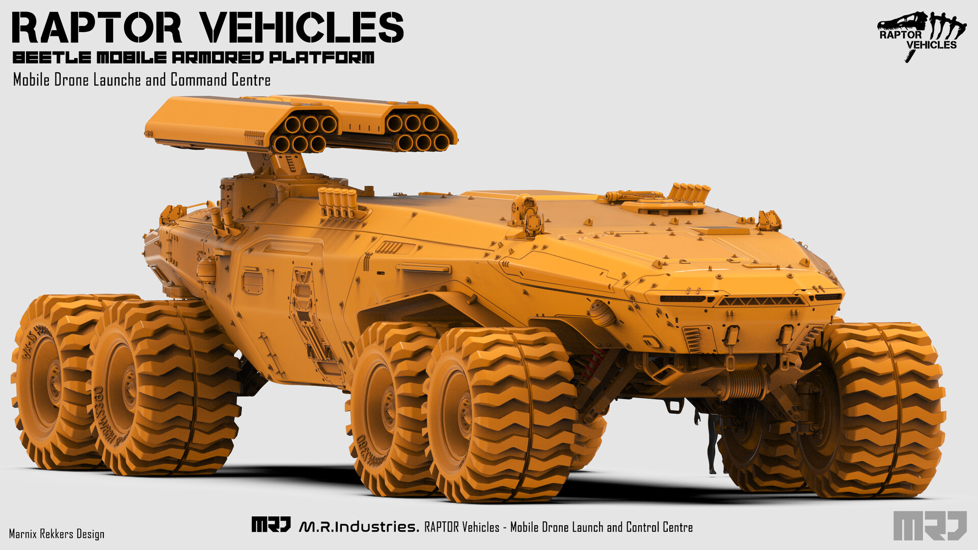 ArtStation - BEETLE Mobile Drone launch and Command Centre - Clay Renders