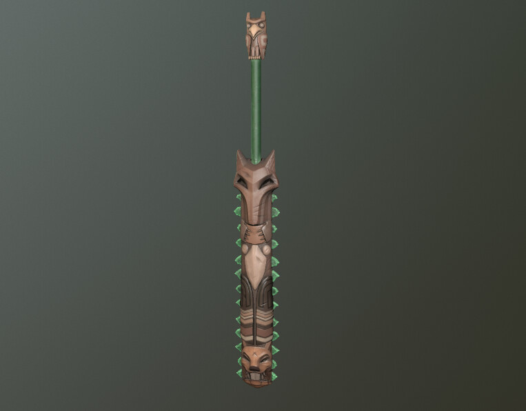 ArtStation - Druid Wild Totem Weapon (Game asset)