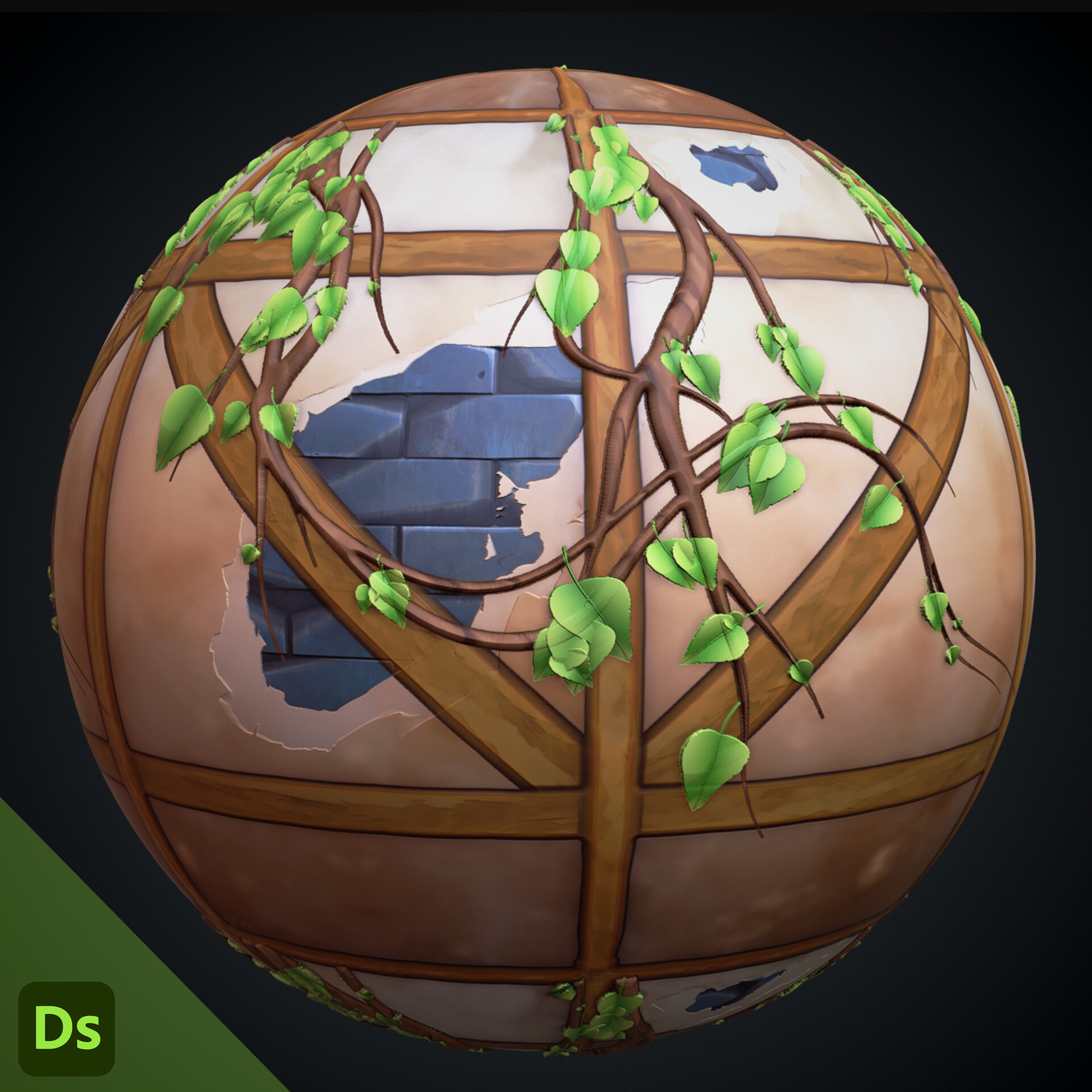 ArtStation - Stylized wall - Substance Designer