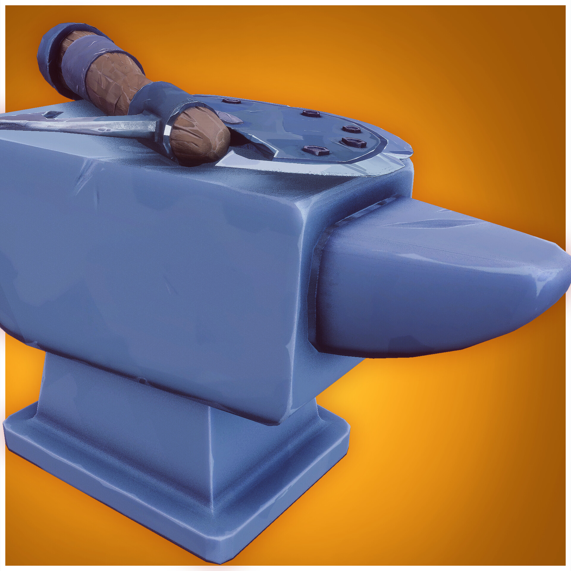 ArtStation - [ Hand painted ] Axe on anvil