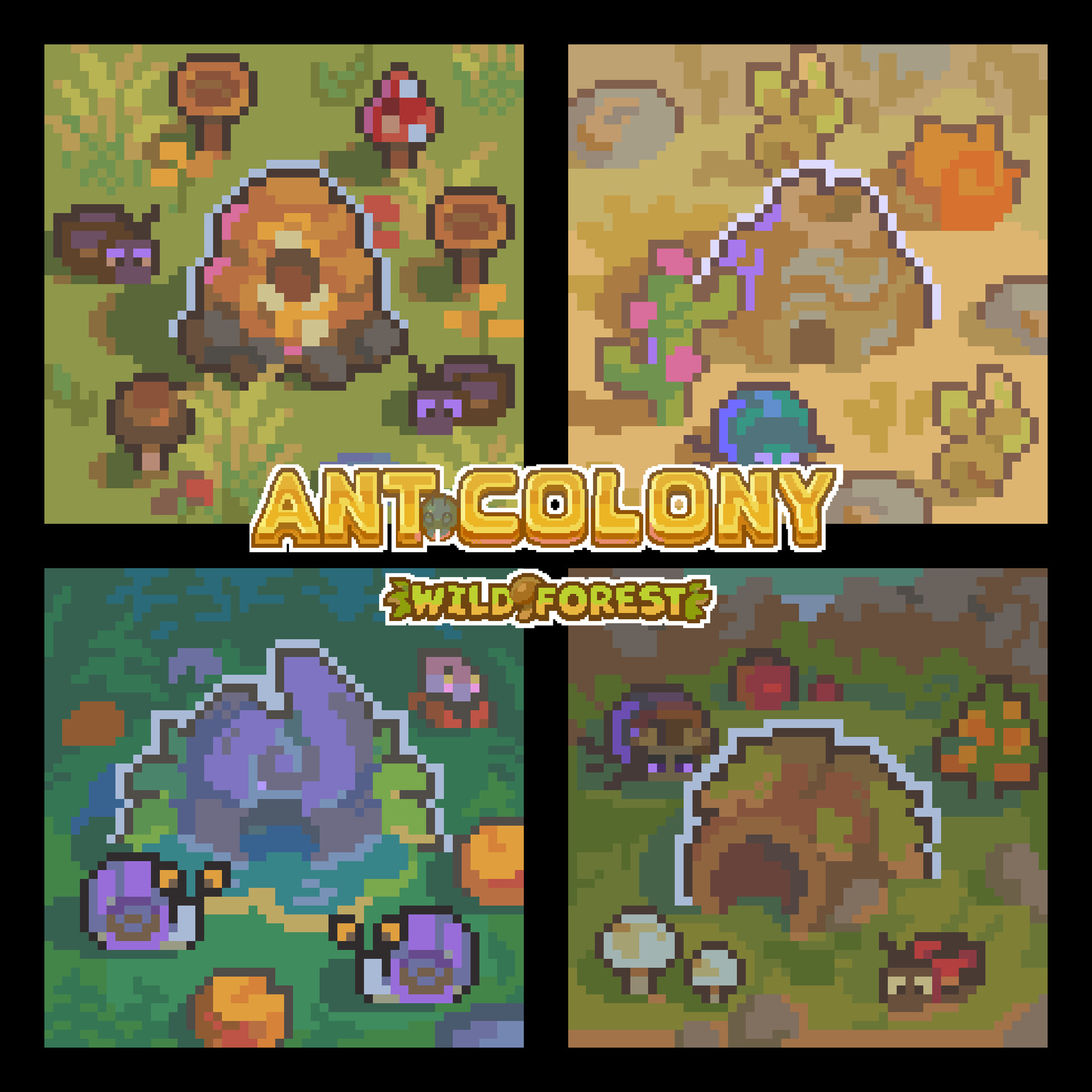 ArtStation - Pixel-art levels cover for Ant Colony