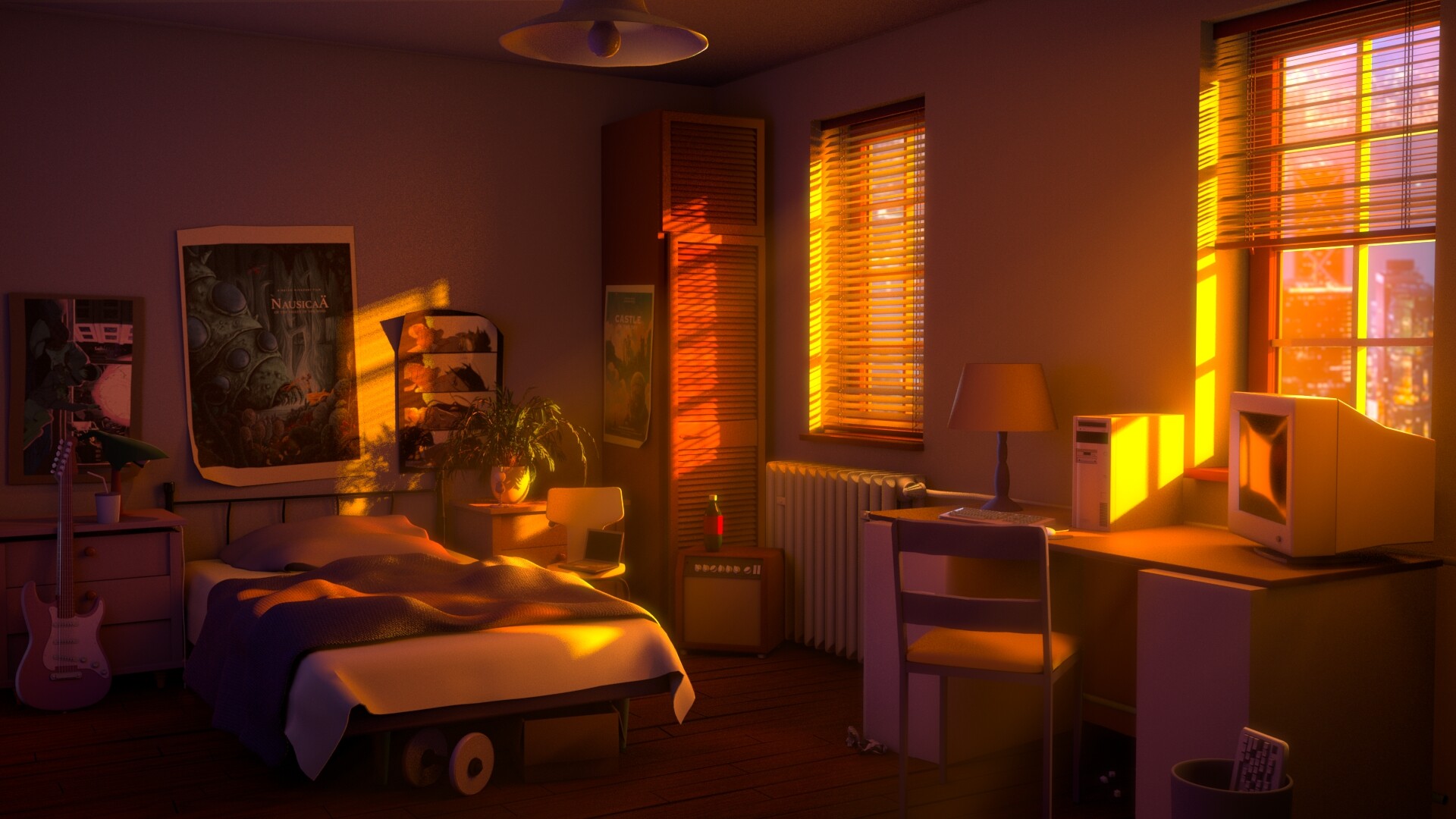 ArtStation - Interior Lighting - Bedroom Scene