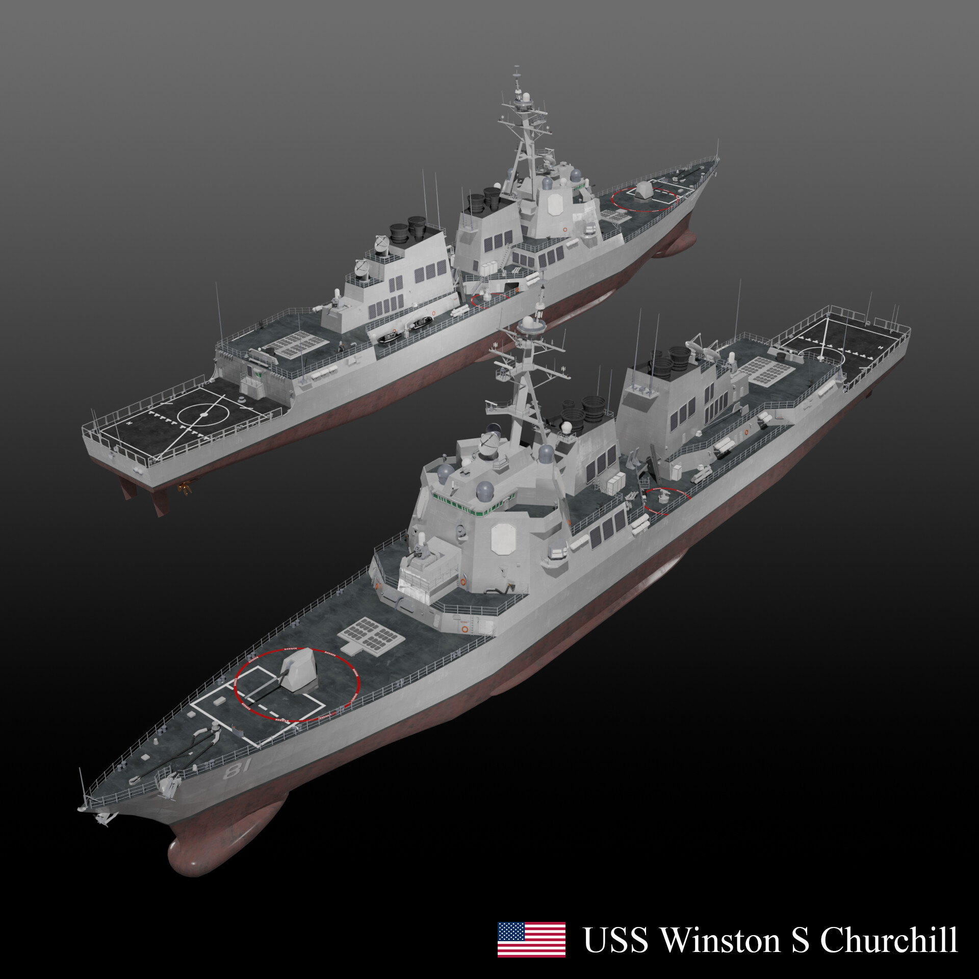 ArtStation - USS Winston S Churchill / Arleigh Burke Flight IIA