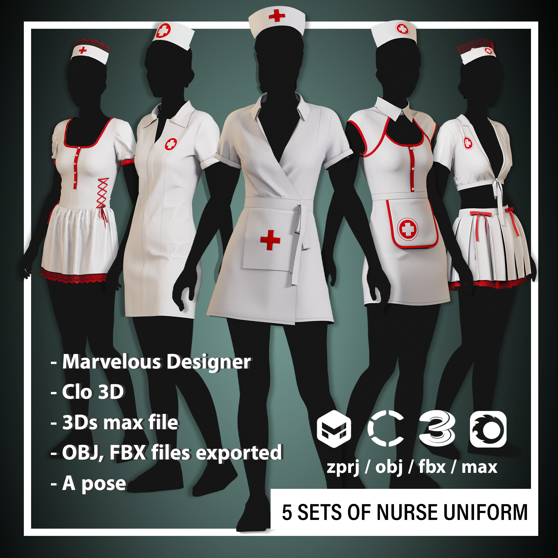 ArtStation - NURSE UNIFORM