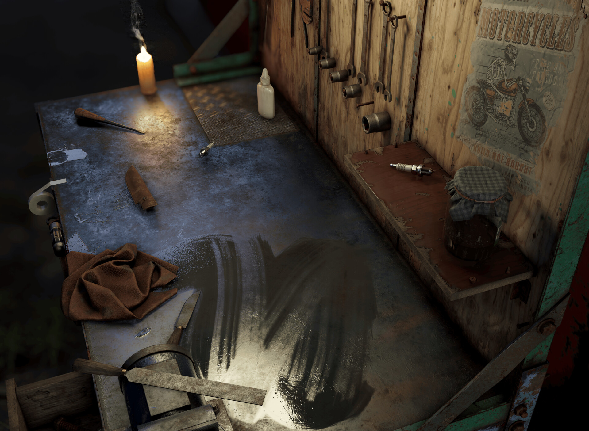 ArtStation - Workbench in the yard