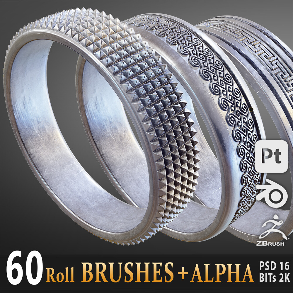 ArtStation - Jewelry and Rings Production Brushes and Alphas Vol.1