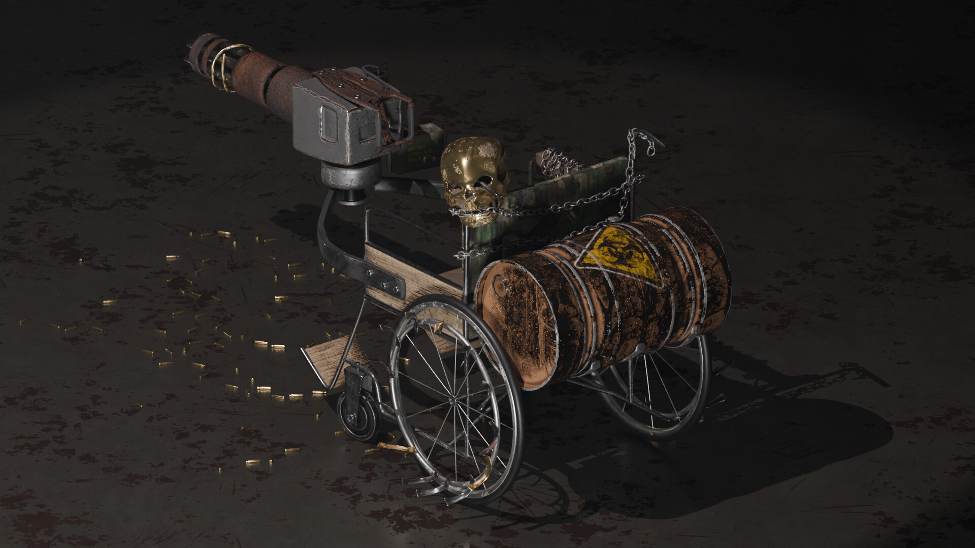 ArtStation - Minigun wheelchair - Game ready asset