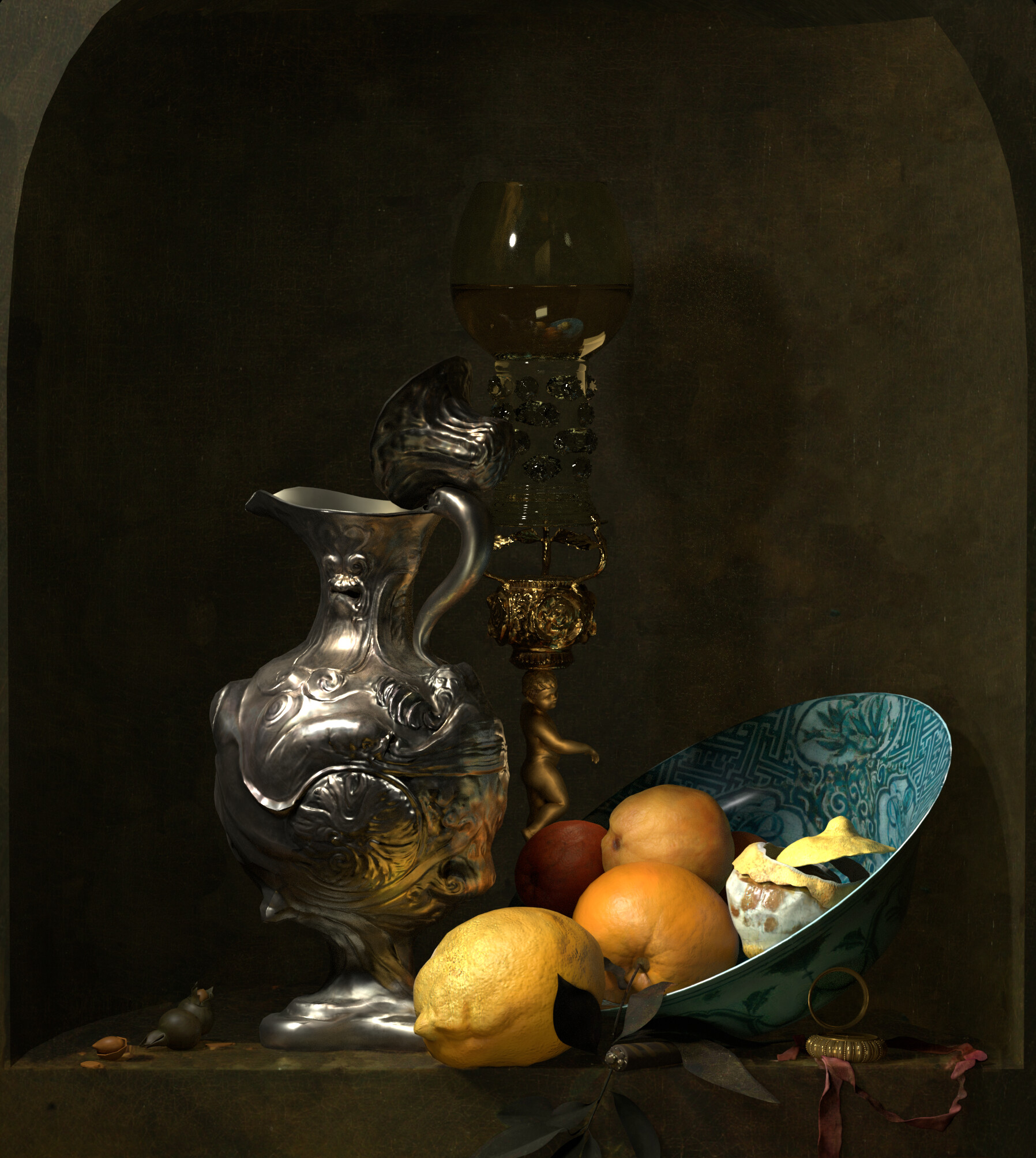 ArtStation - Still Life. Reconstruction of the painting. Still Life ...