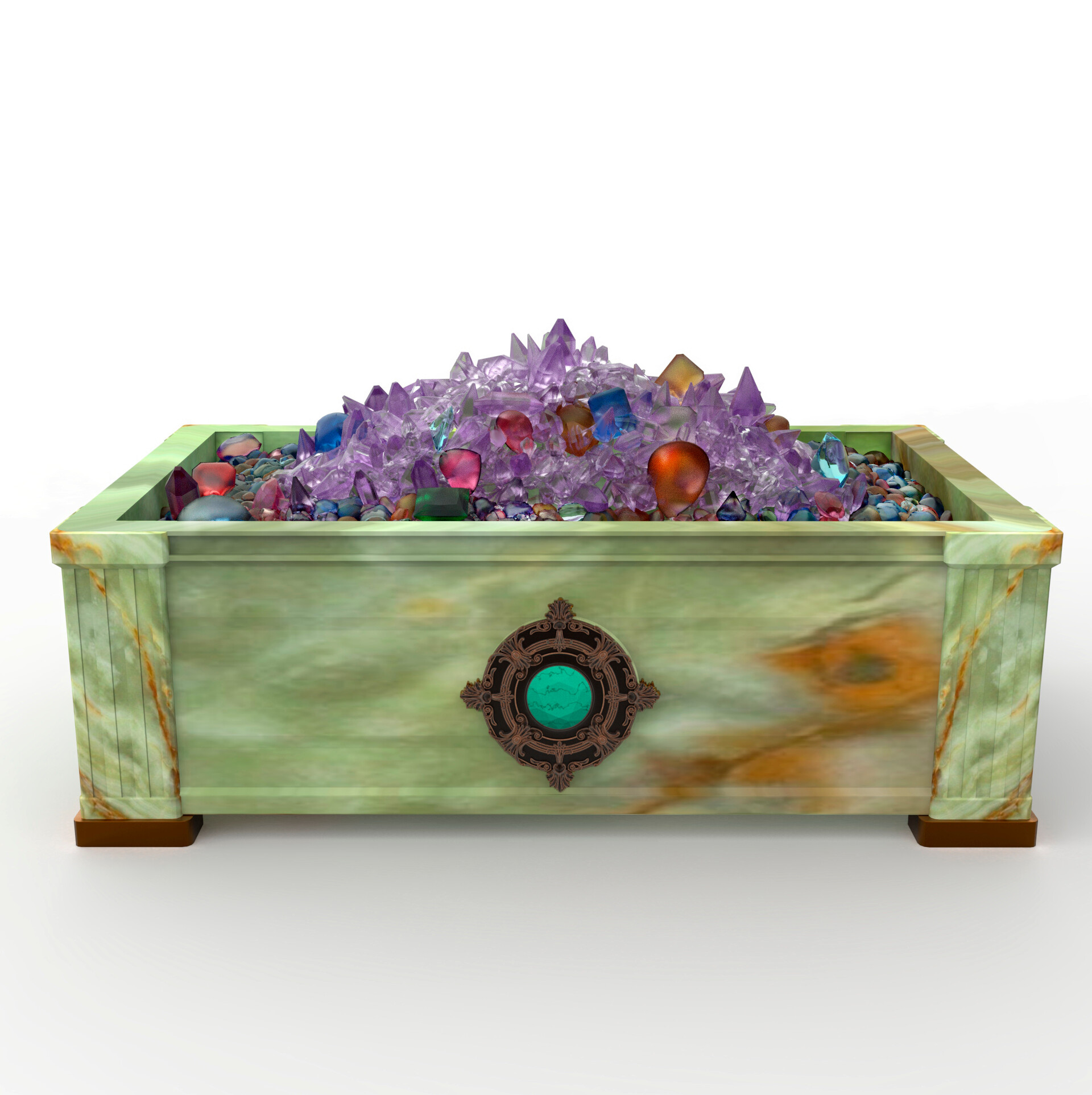 ArtStation - Chest with jewels. Ларец с драгоценностями.