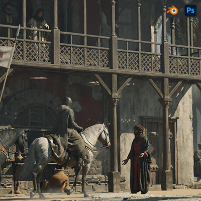 ArtStation - Tension - cinematic keyframe (composition, lighting practice)