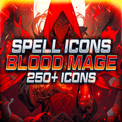 ArtStation - Cinematic Spell Icons - Blood Mage