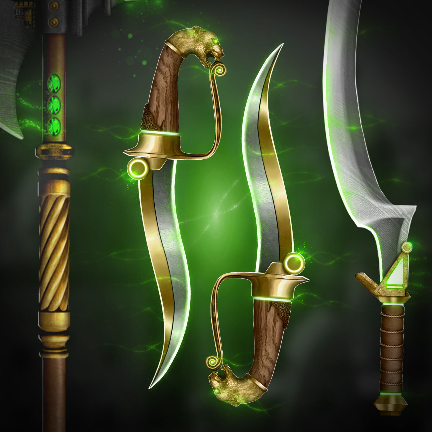 ArtStation - Sci-Fi Eastern Melee Weapons