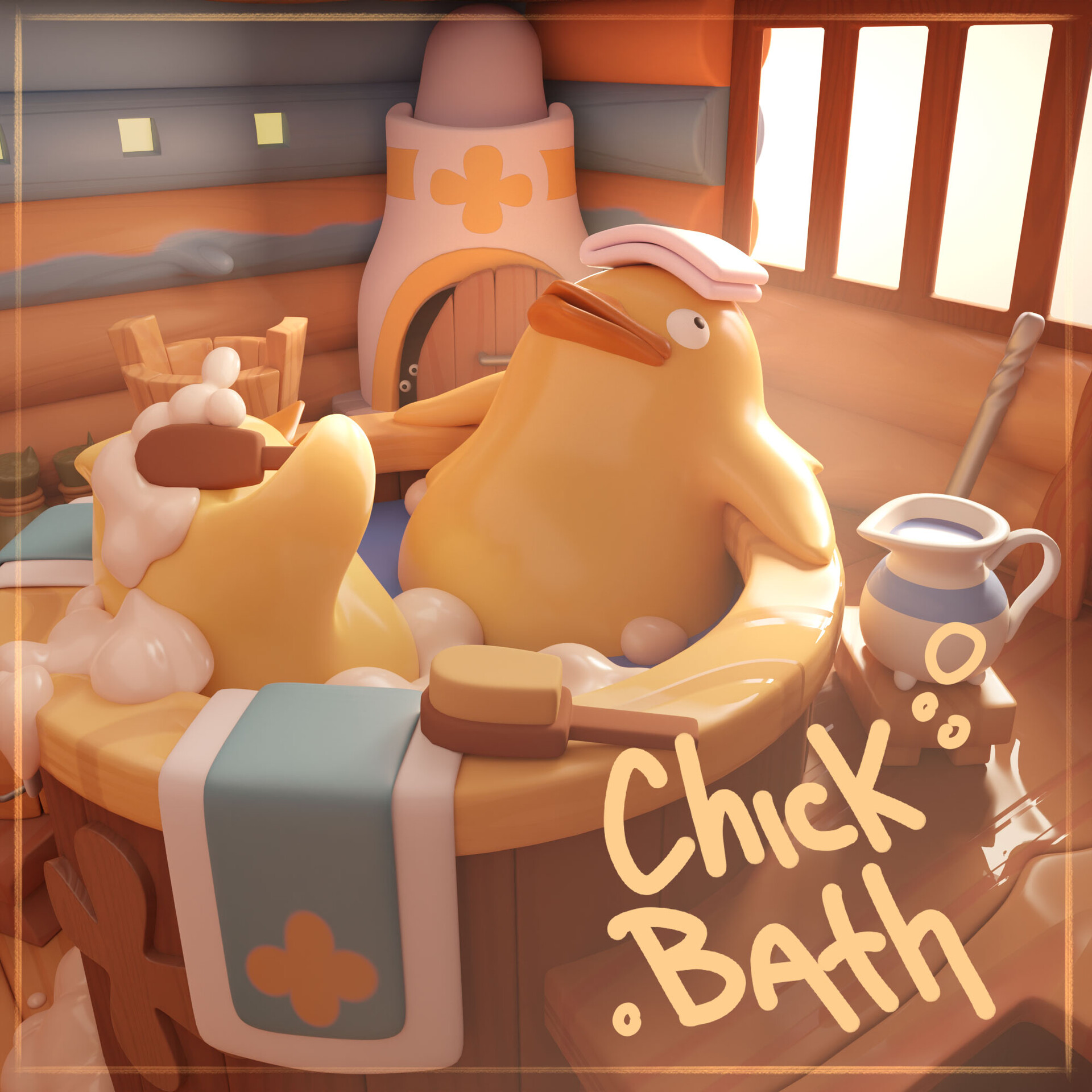 ArtStation - Chick Bath