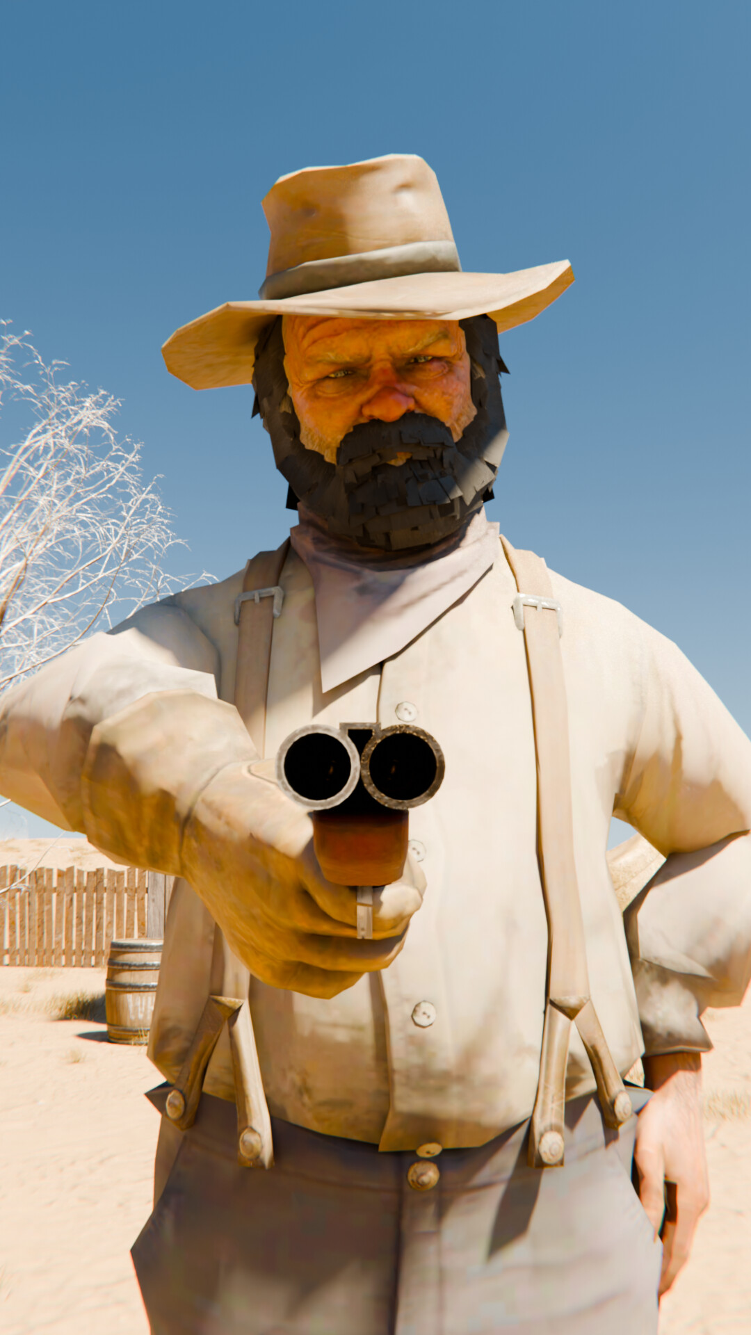 ArtStation - Uncle shoots a double barrel