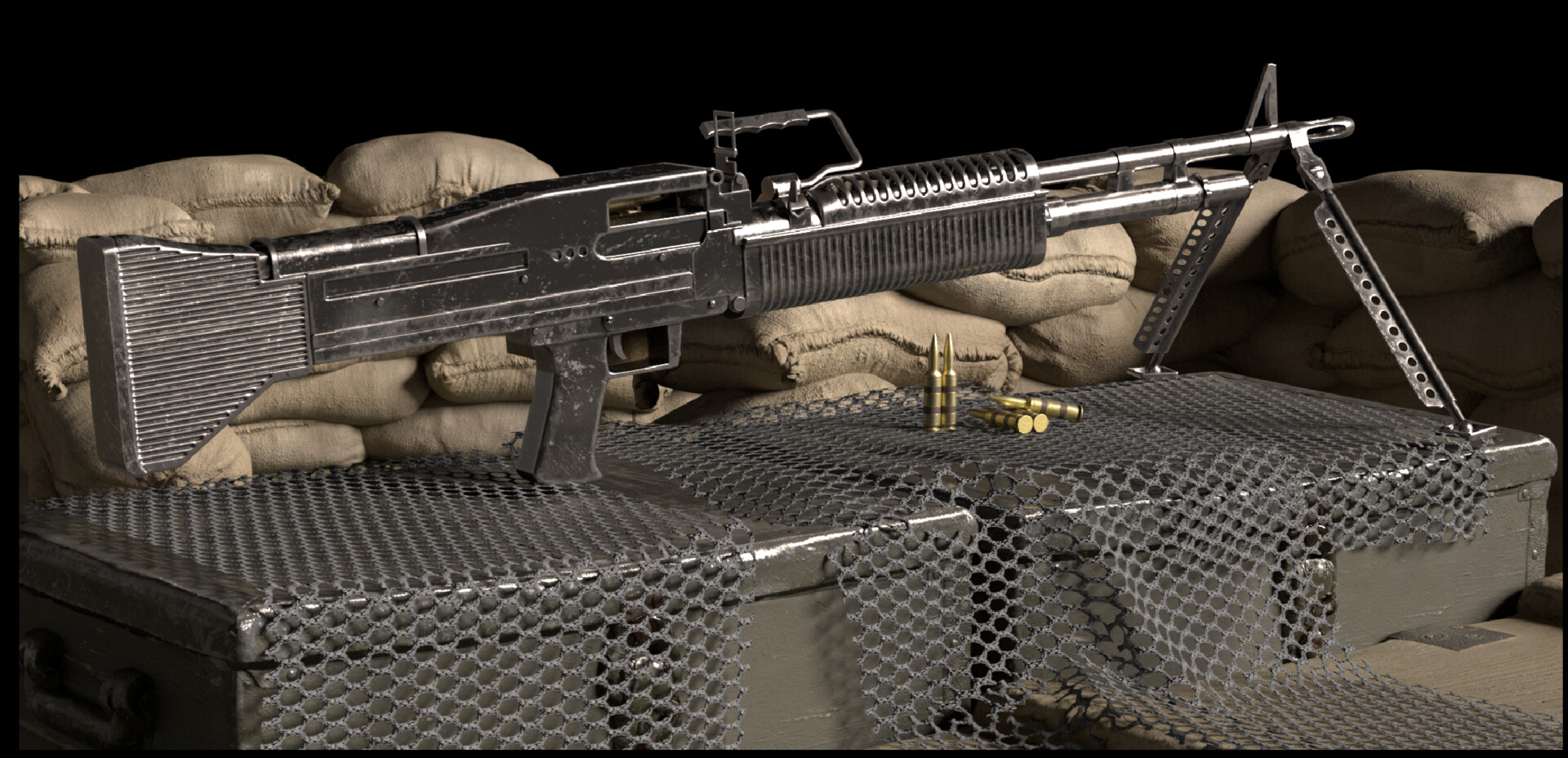 ArtStation - M60 Machine Gun