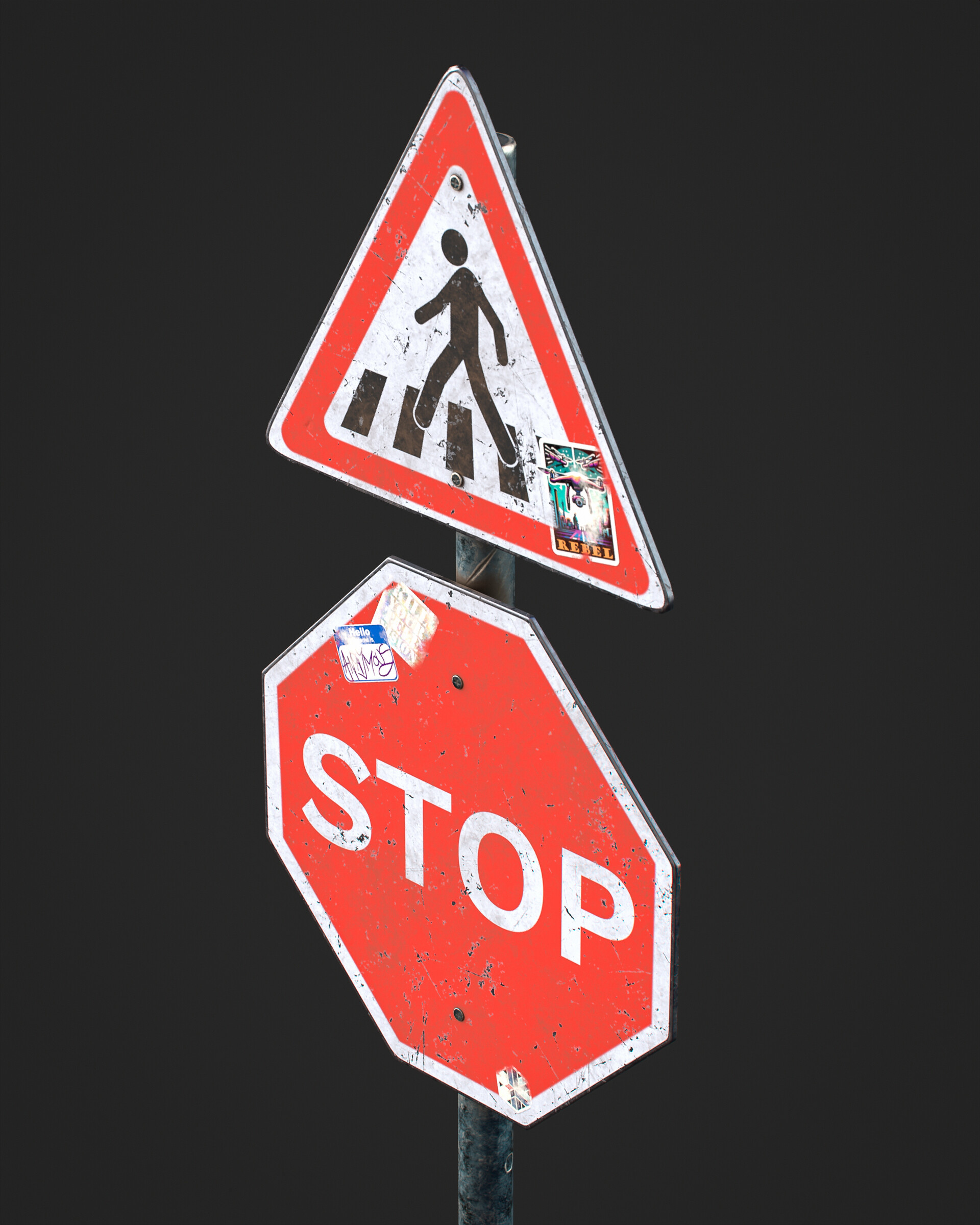 ArtStation - Weathered Stop Sign