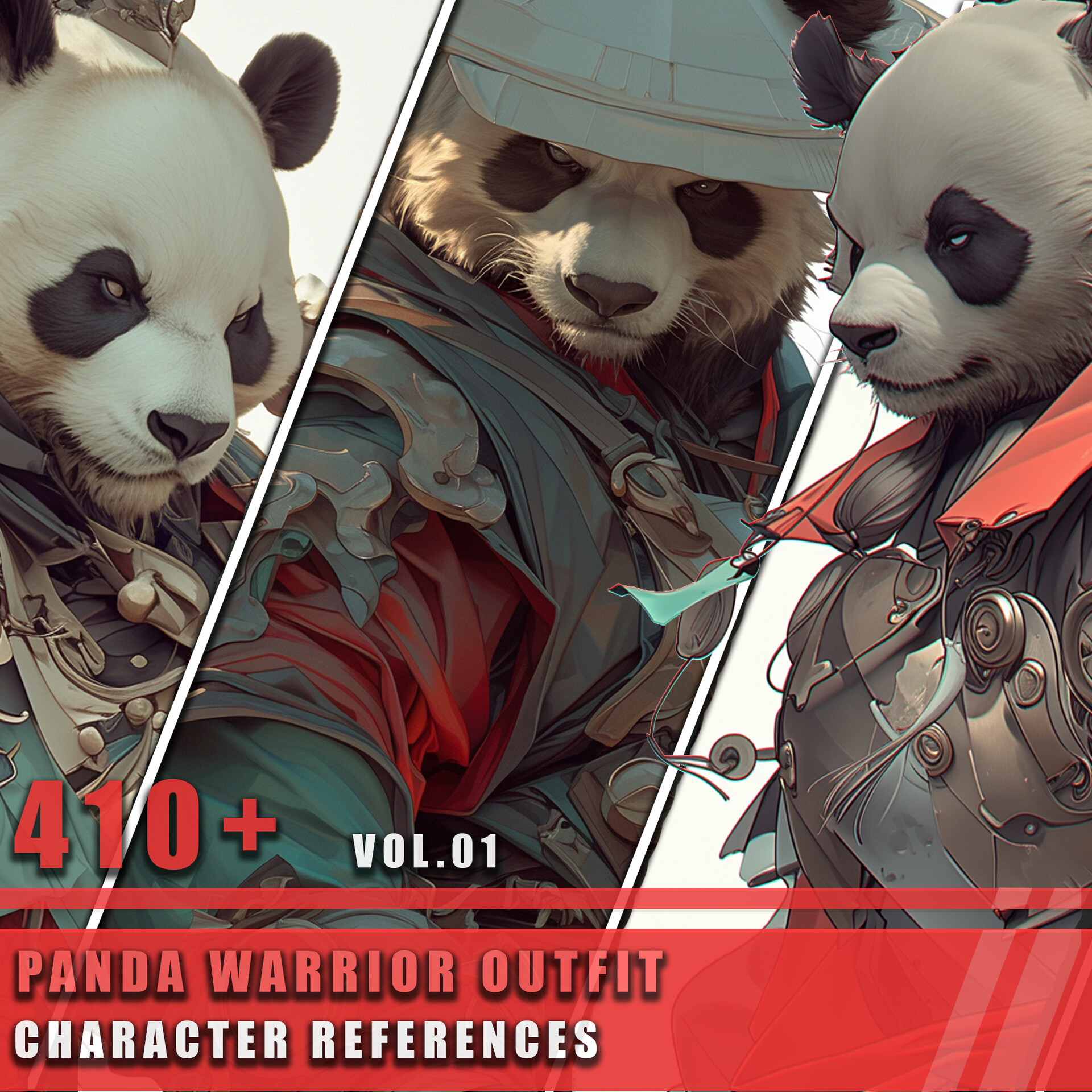 ArtStation - 410+ Panda Warrior Outfit - Character References Vol.01