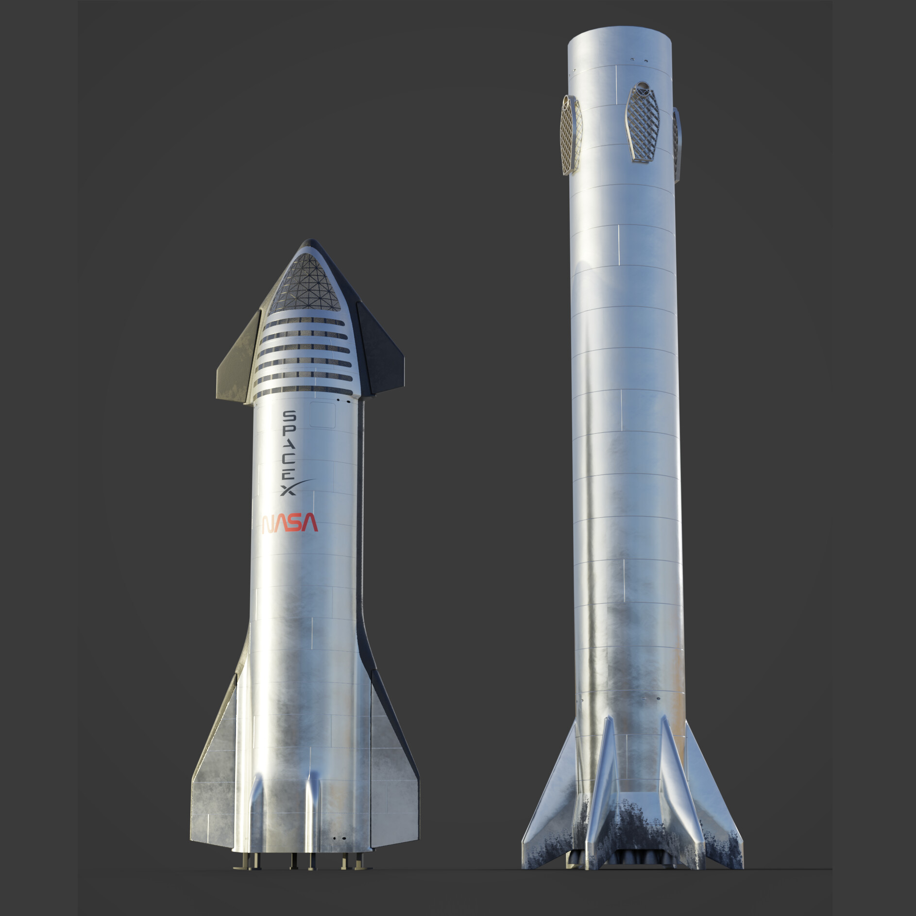 ArtStation - Starship and Super Heavy booster SpaceX