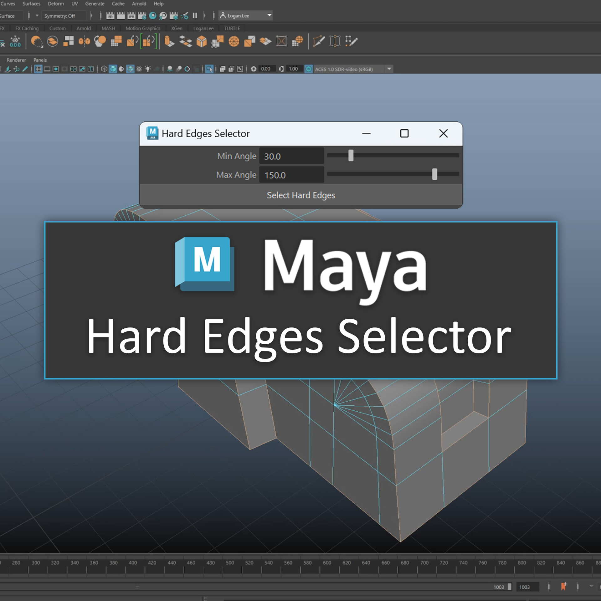 LOGAN LEE | CG ARTIST - Hard Edges Selector - Script for Maya