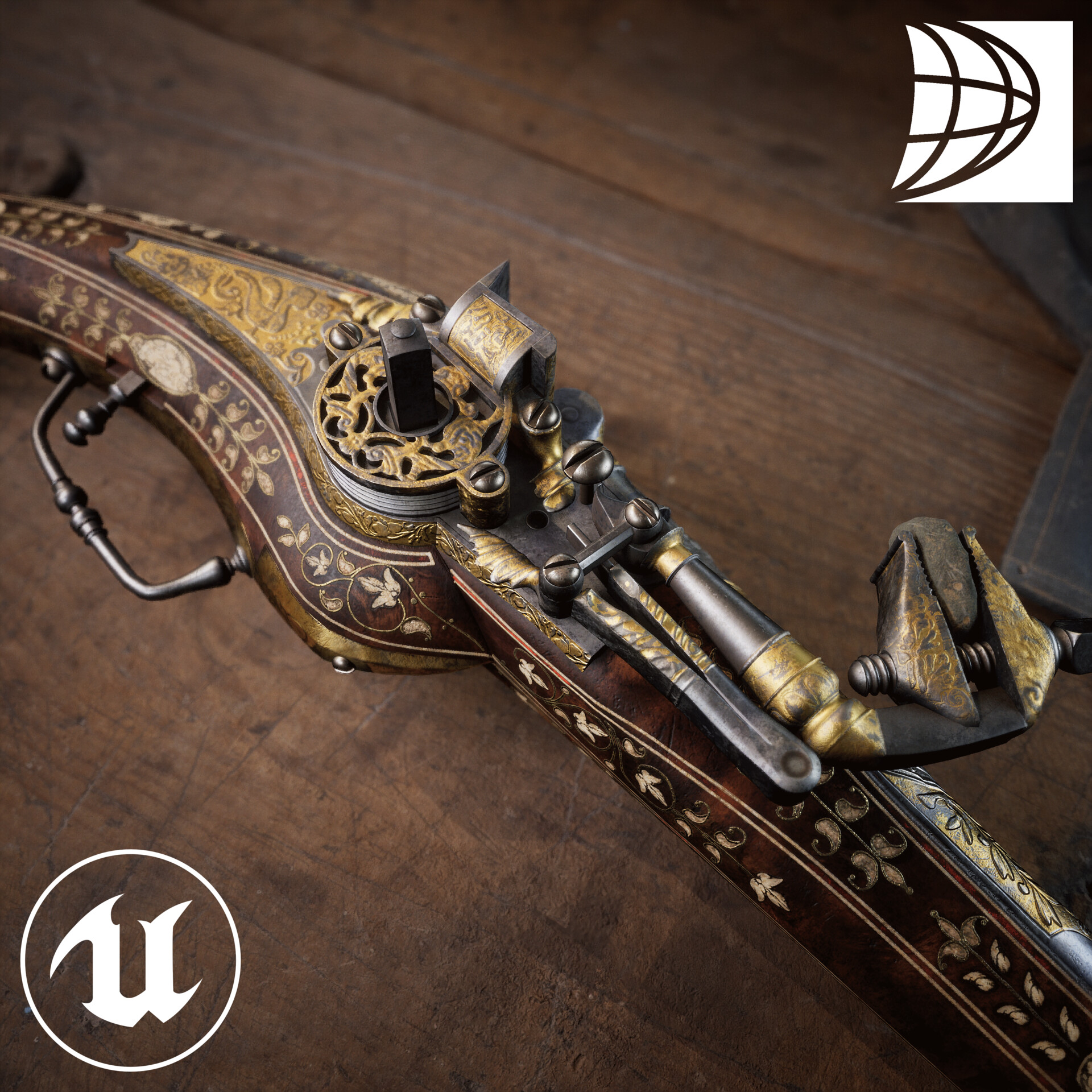ArtStation - Medieval Wheellock Pistol [Game-Ready]