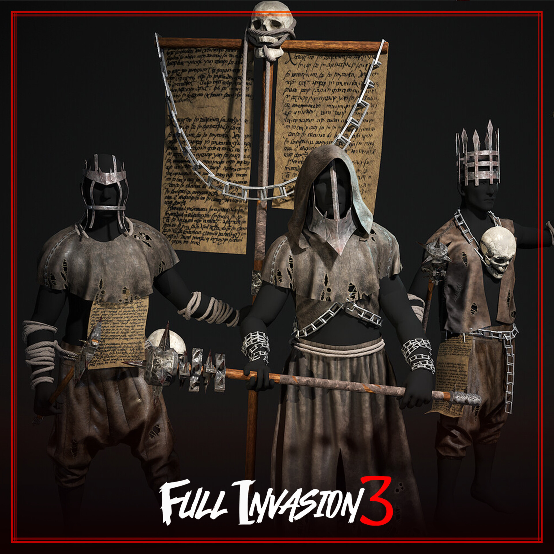 ArtStation - Full Invasion 3 - Empire P1 - Flagellants Modular Clothing Set