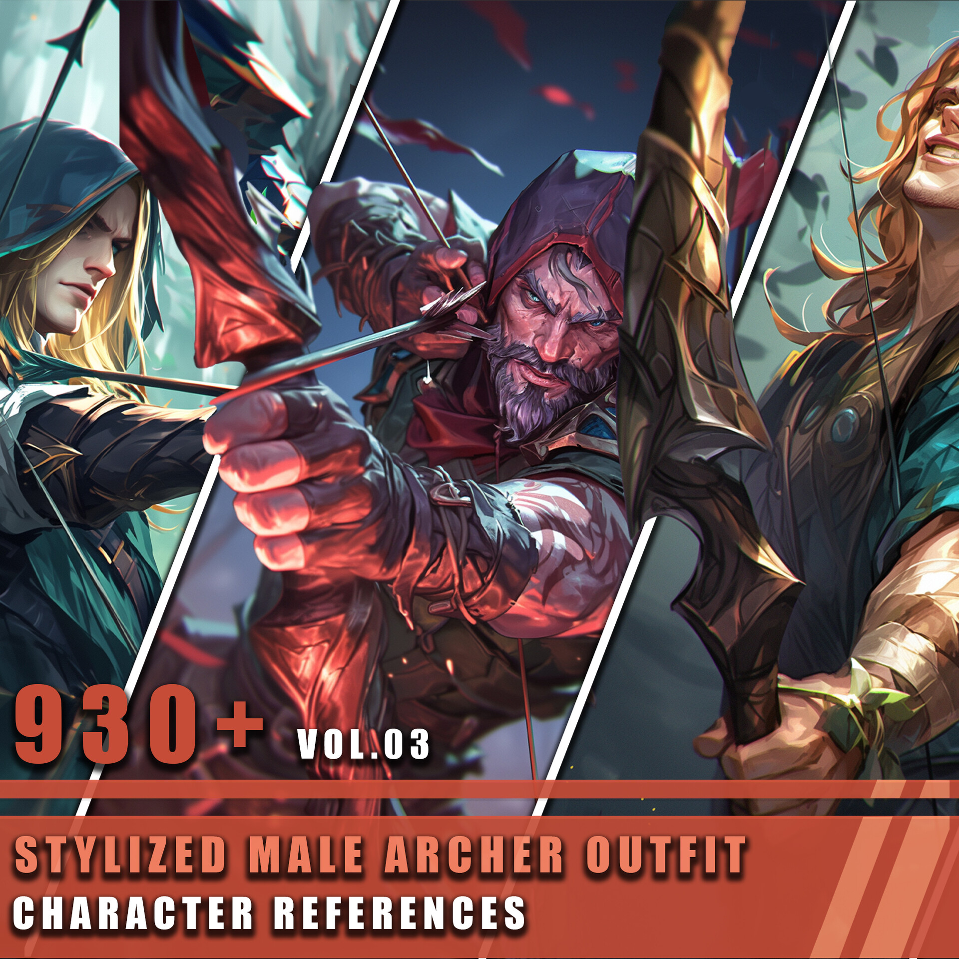 ArtStation - 930+ Stylized Male Archer Outfit - Character References Vol.03