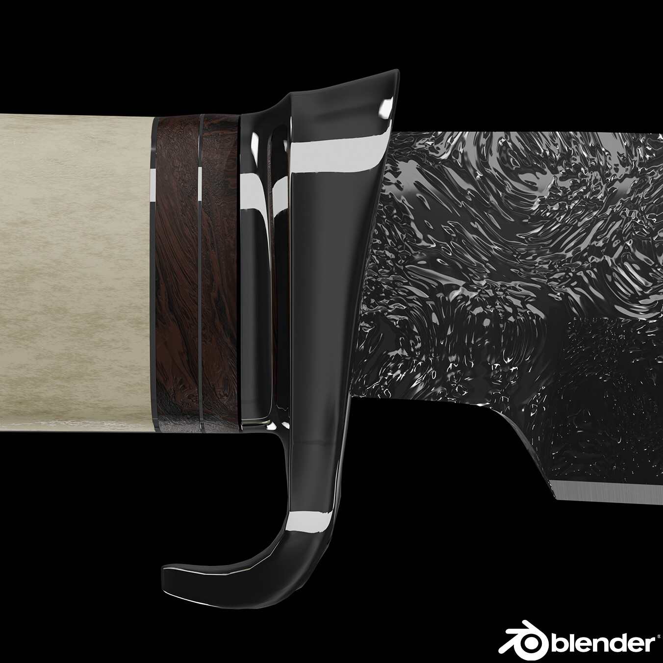 ArtStation - Bone Handle Royal Damascus Knife | Damascus Steel Blade