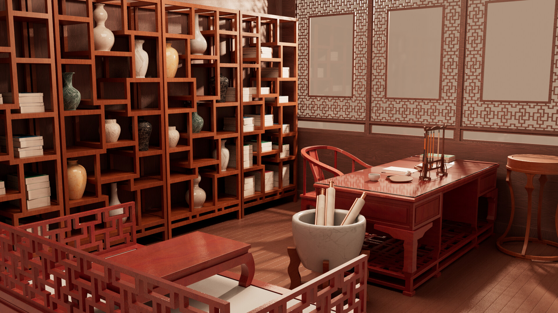 ArtStation - Traditional Chinese Study Room