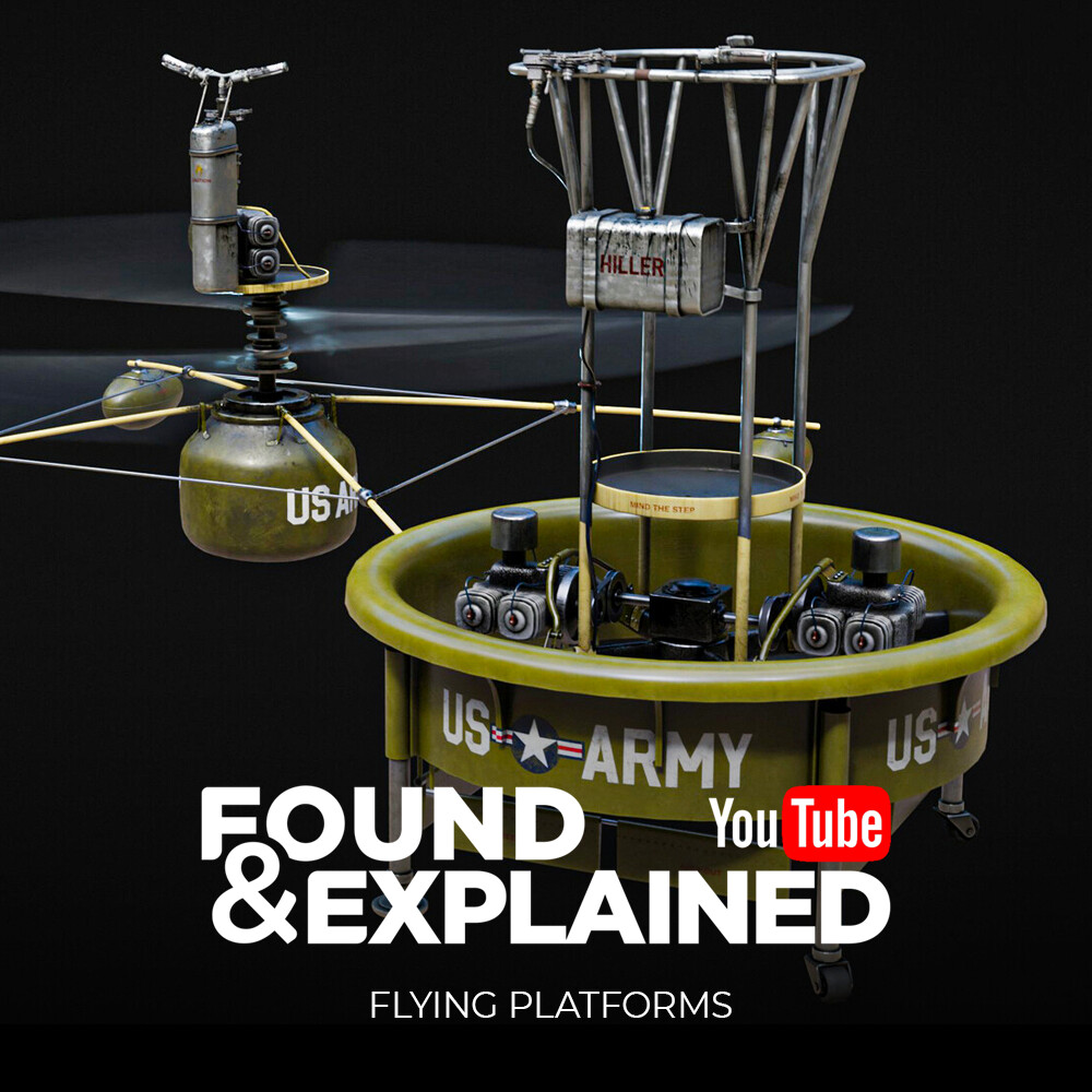 ArtStation - Military flying platforms the Hiller VZ-1 Pawnee & HZ-1 ...