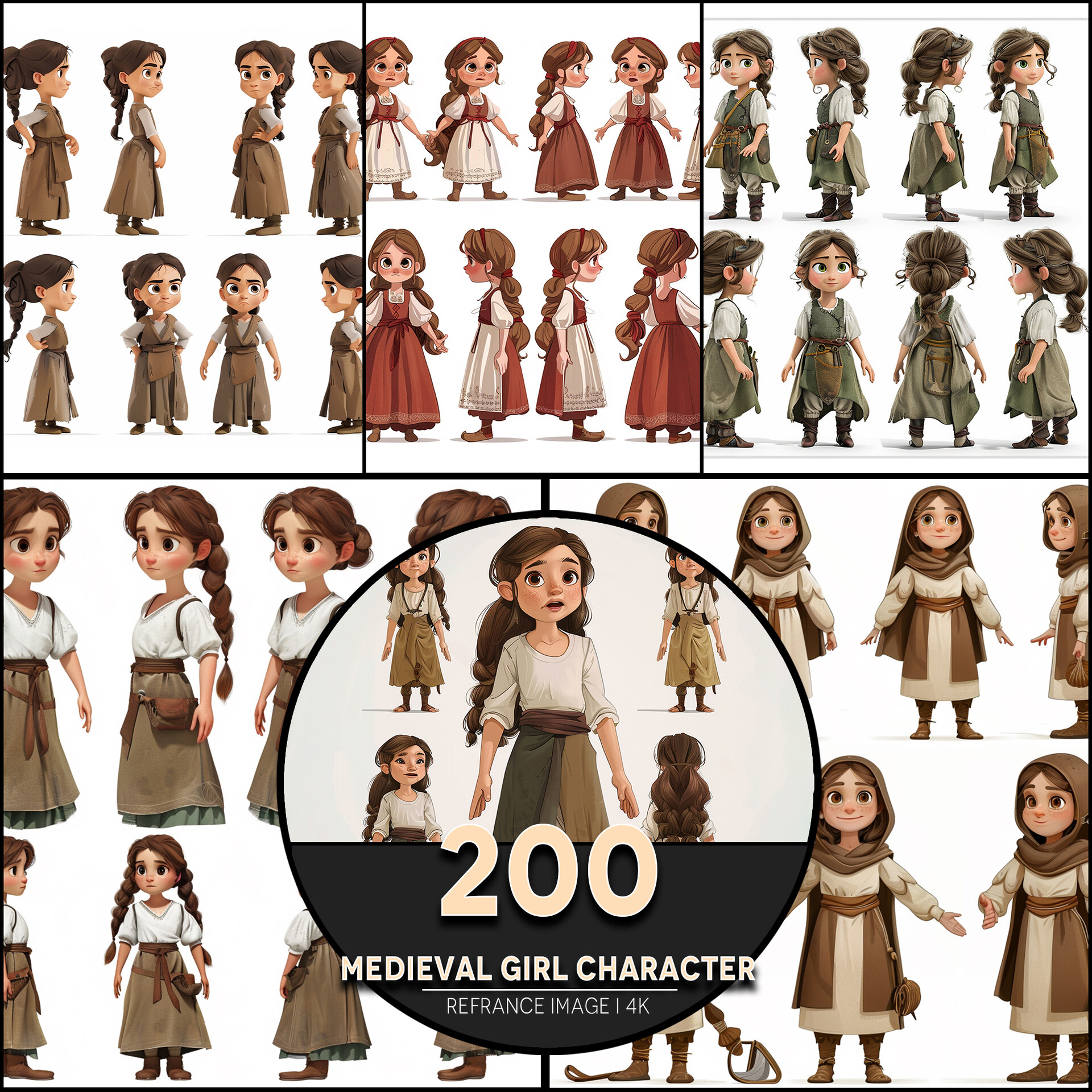 ArtStation - Medieval Girl Character 4K Reference/Concept Images