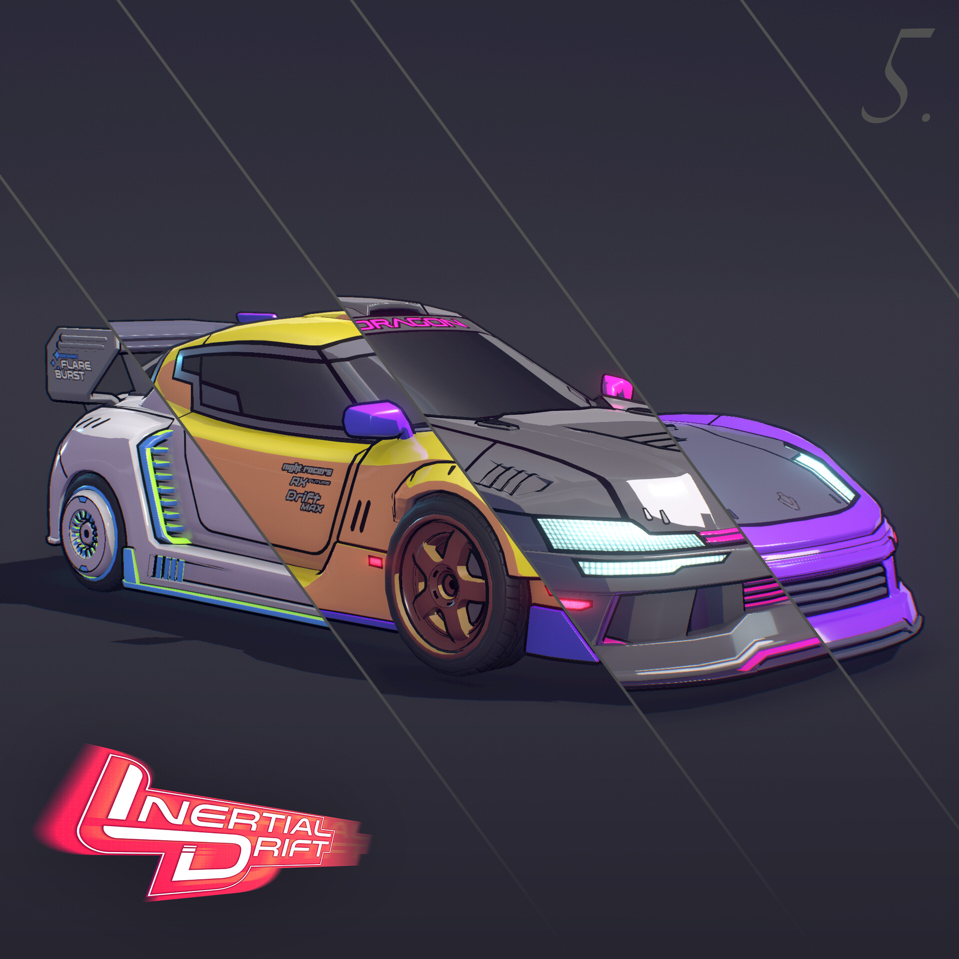 ArtStation - Inertial Drift Car Designs and Models. Set 05.