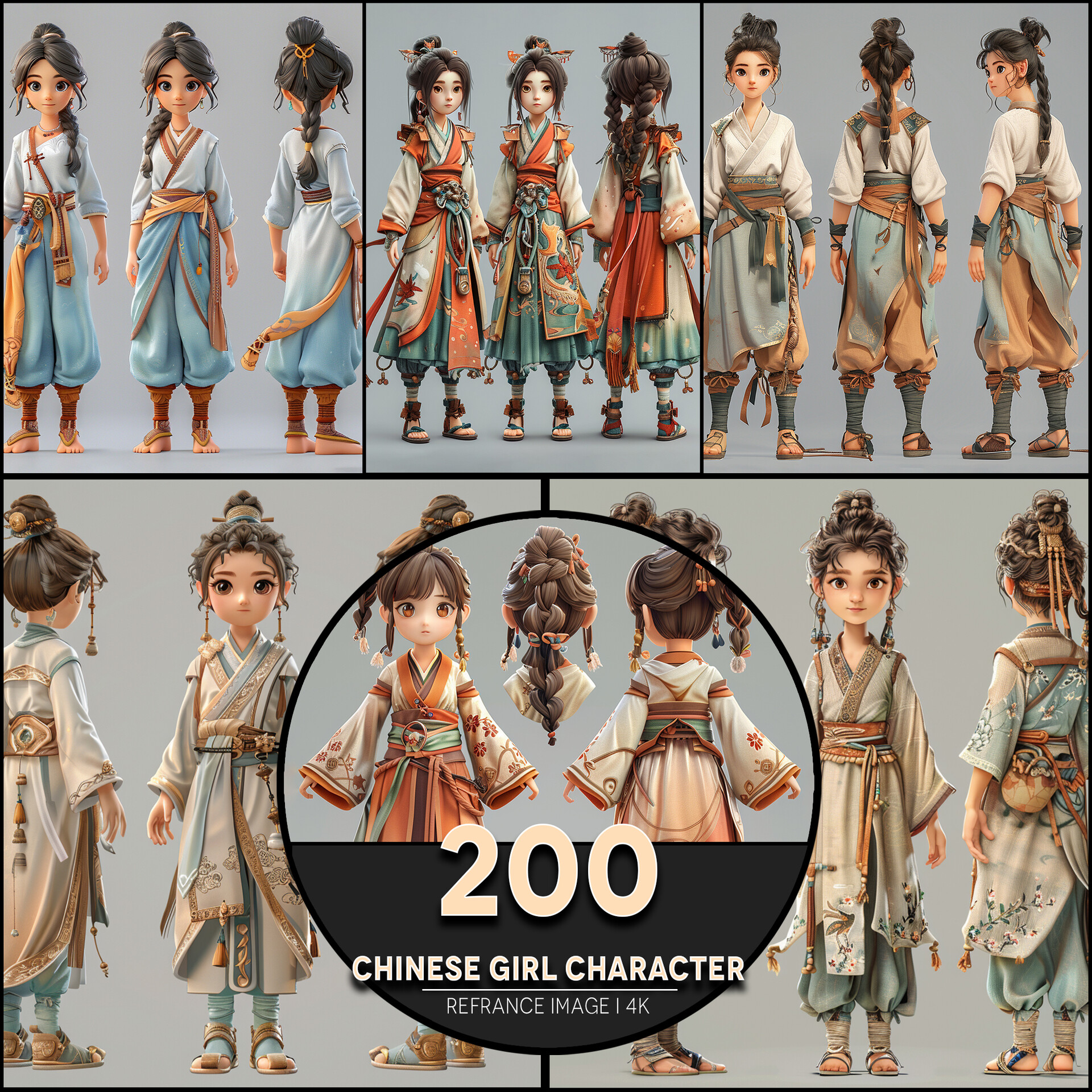 ArtStation - Chinese Girl Character 4K Reference/Concept Images
