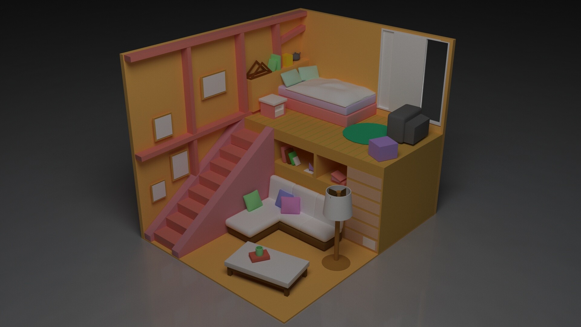 ArtStation - Isomatric || Living Room