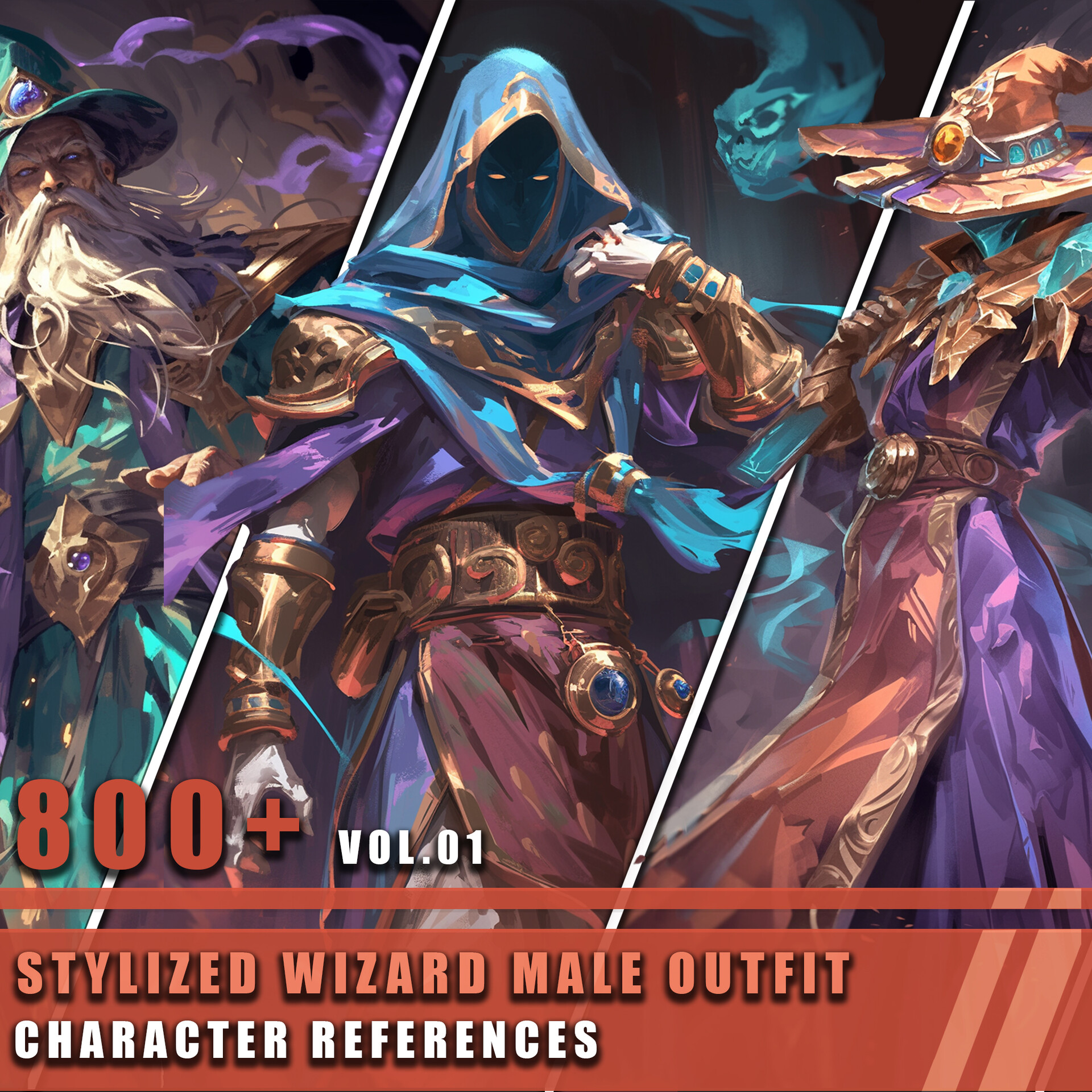 ArtStation - 800+ Stylized Wizard Male Outfit - Character References Vol.01
