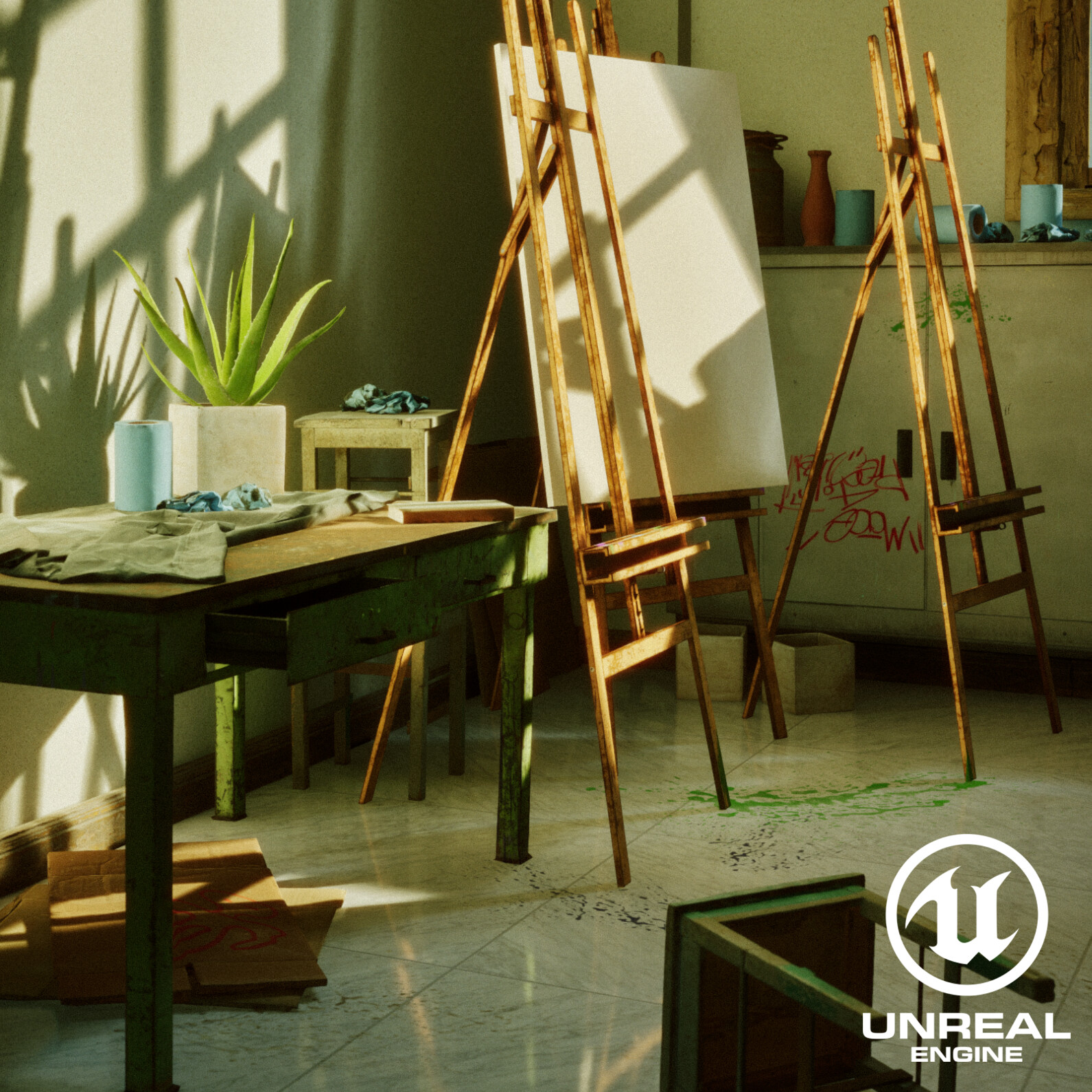 ArtStation - Painting Classroom - Archviz