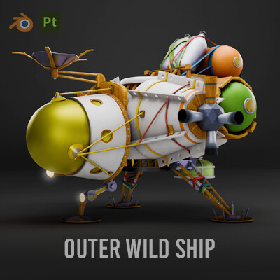 ArtStation - 2$ Sylized Spaceship - OuterWild