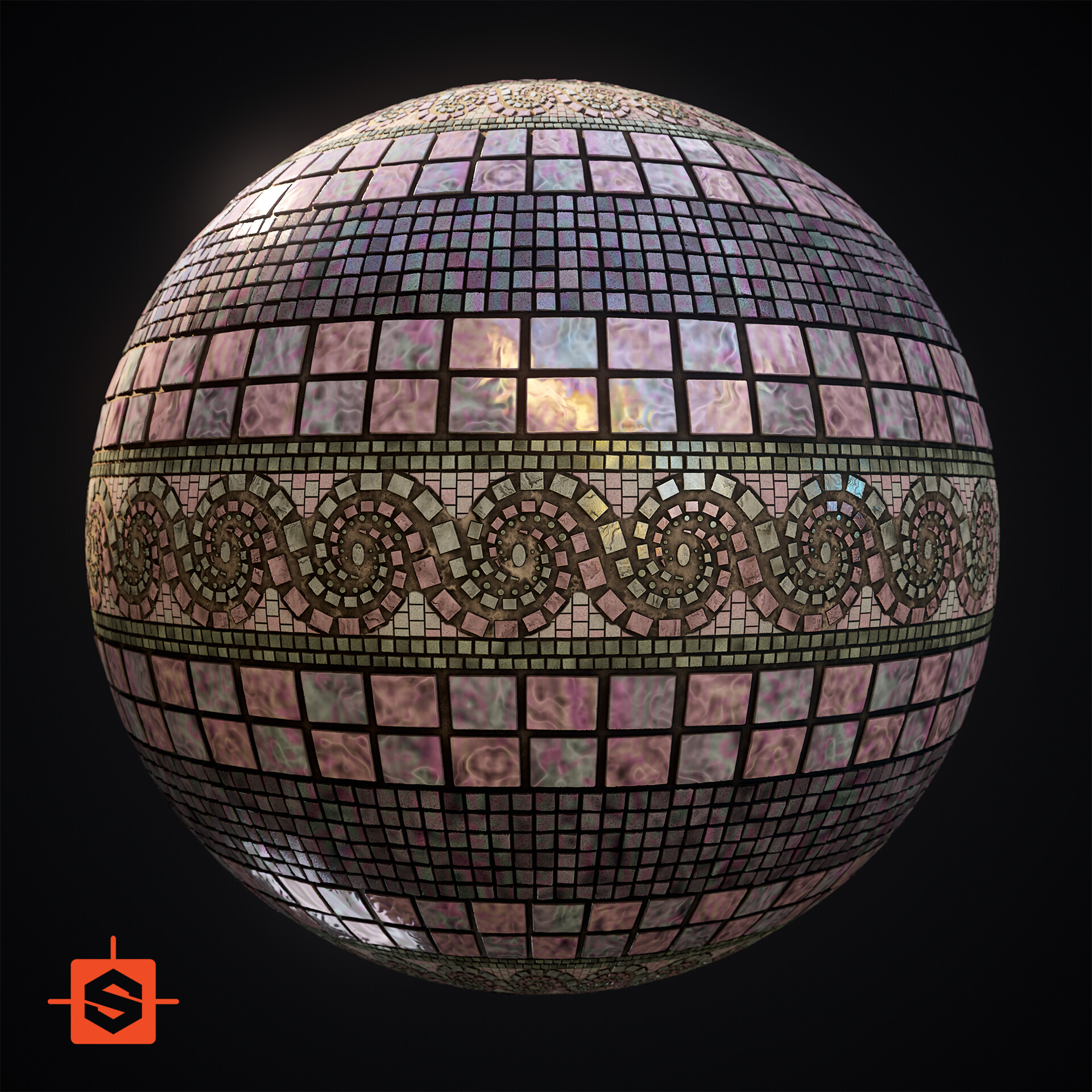 ArtStation - Iridescent Mosaic Tiles Material