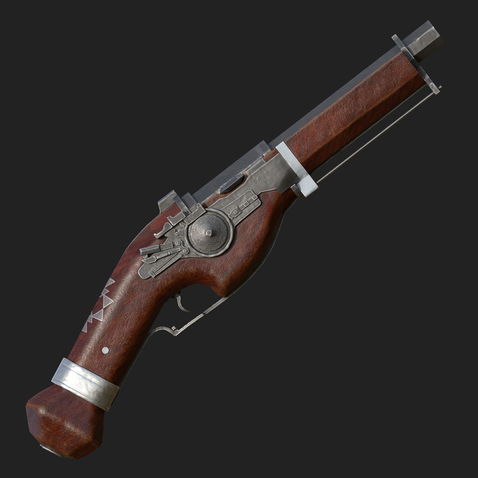 ArtStation - 3d pistol model from the game Dishonored - Game Ready Props