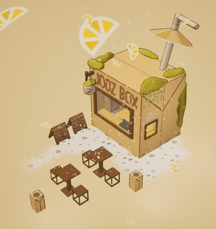 ArtStation - Juice Box Café 3D Model