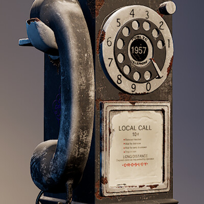 ArtStation - Textured Low Poly Vintage Payphone