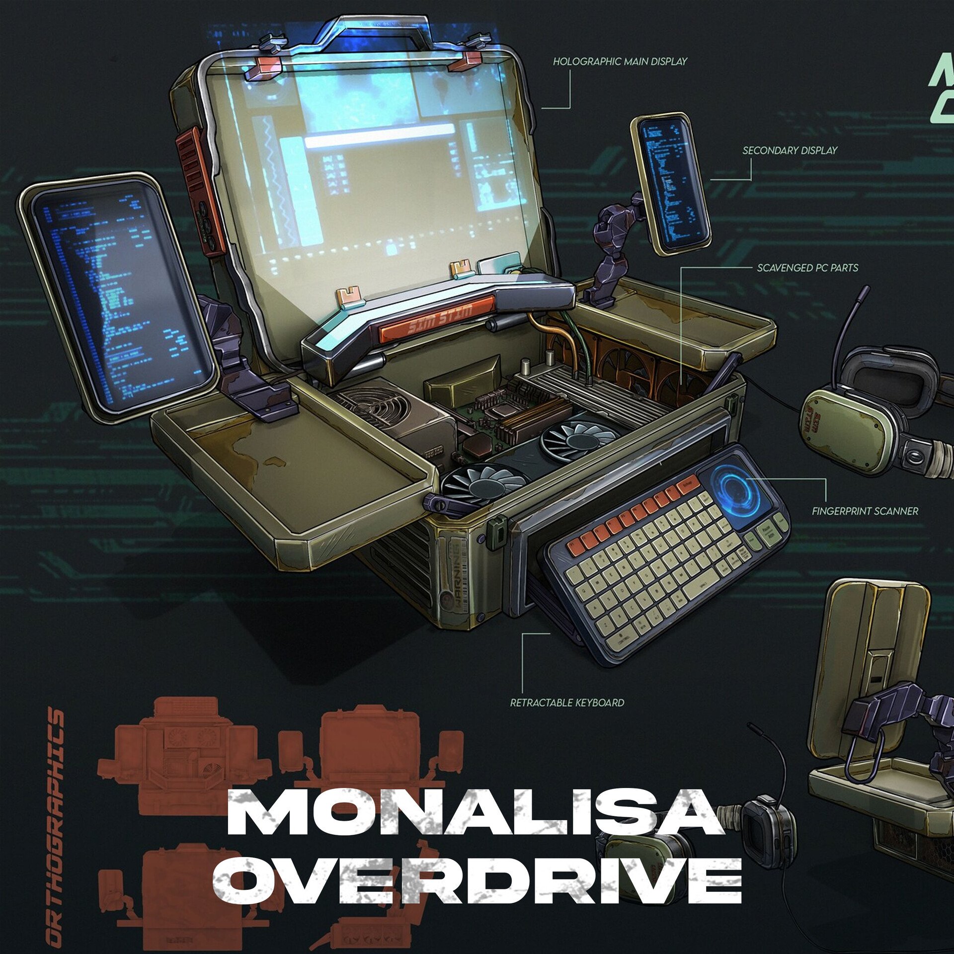 ArtStation - Mona Lisa Overdrive - Tick's Portable Hacker PC