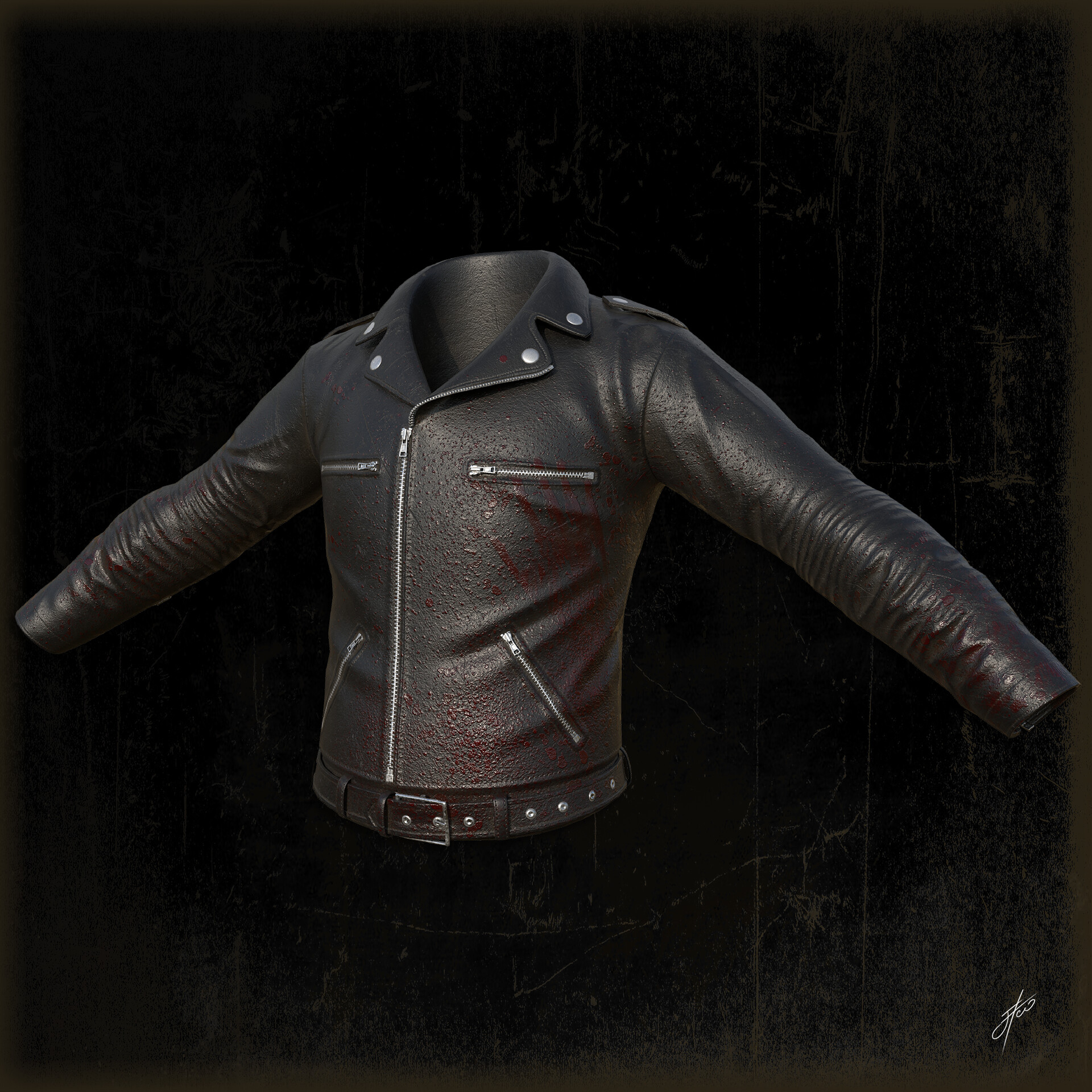 ArtStation - Negan's Leather Jacket (The Walking Dead fanart)