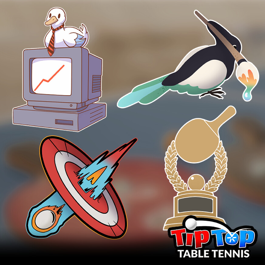 ArtStation - 2D Sticker Assets - Tip Top Table Tennis