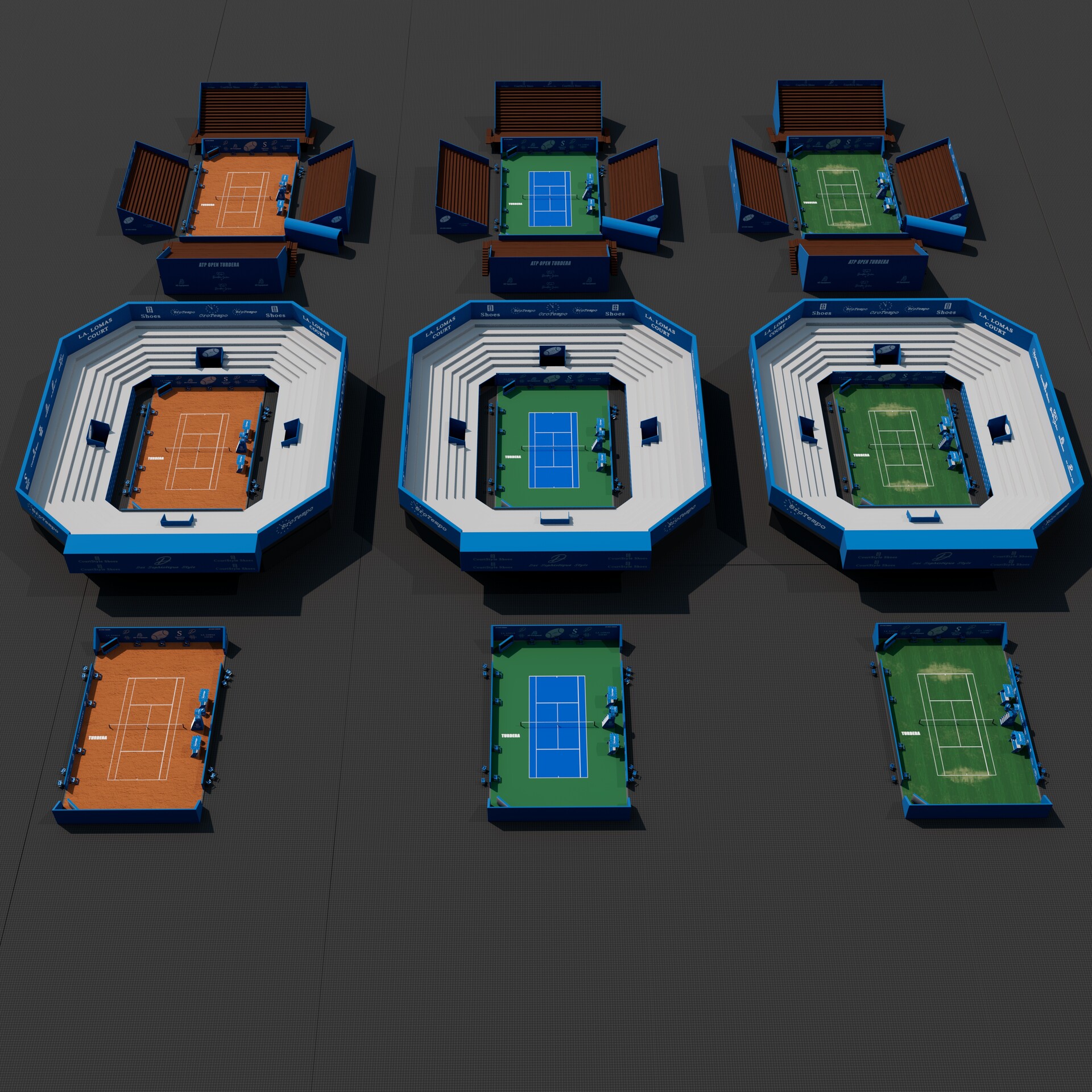 ArtStation - Tennis | 3 Types Of Fields And +4 Types Of Stands
