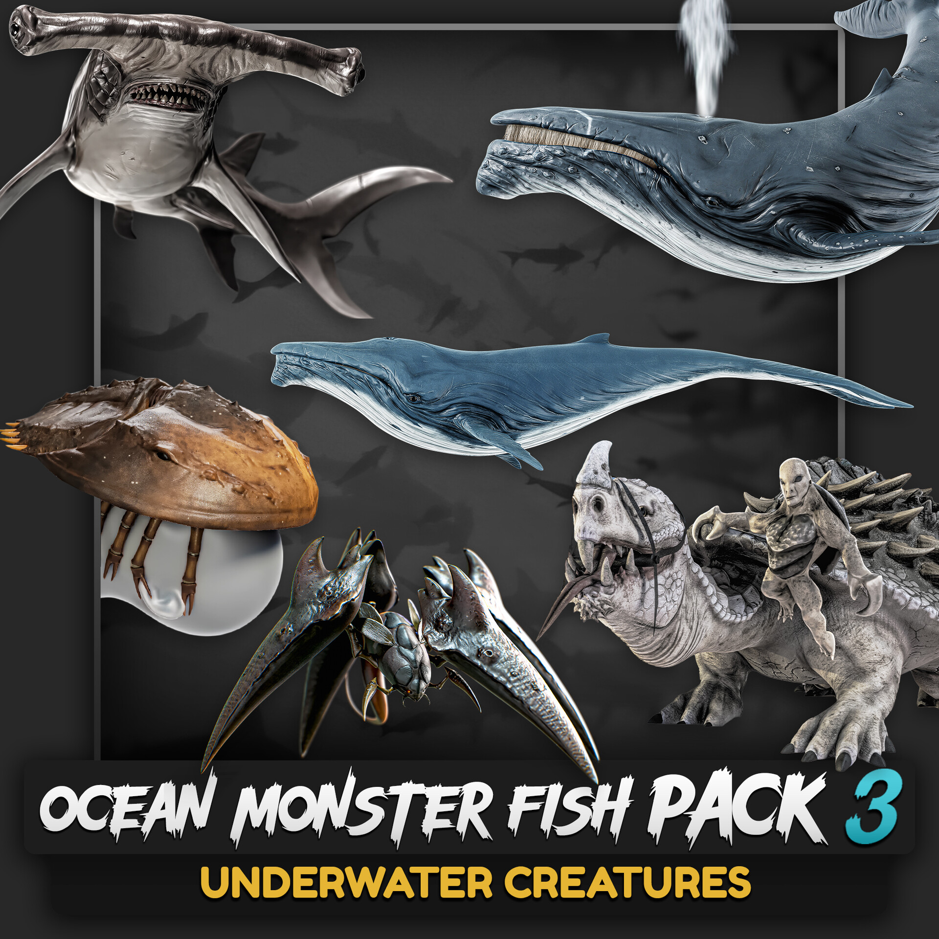 ArtStation - Ocean Monster Fish Pack 3 - Underwater Creatures - #38