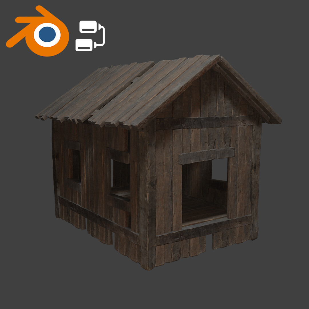 ArtStation - Wooden Cabin_Geometry nodes