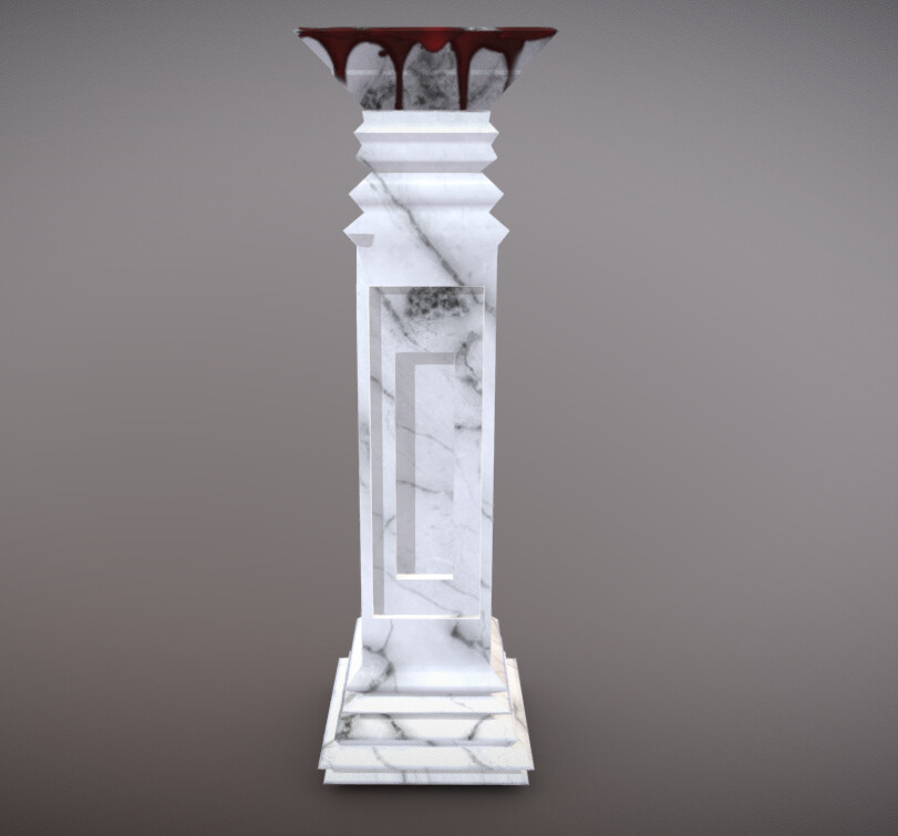 ArtStation - Blood stained marble pillar