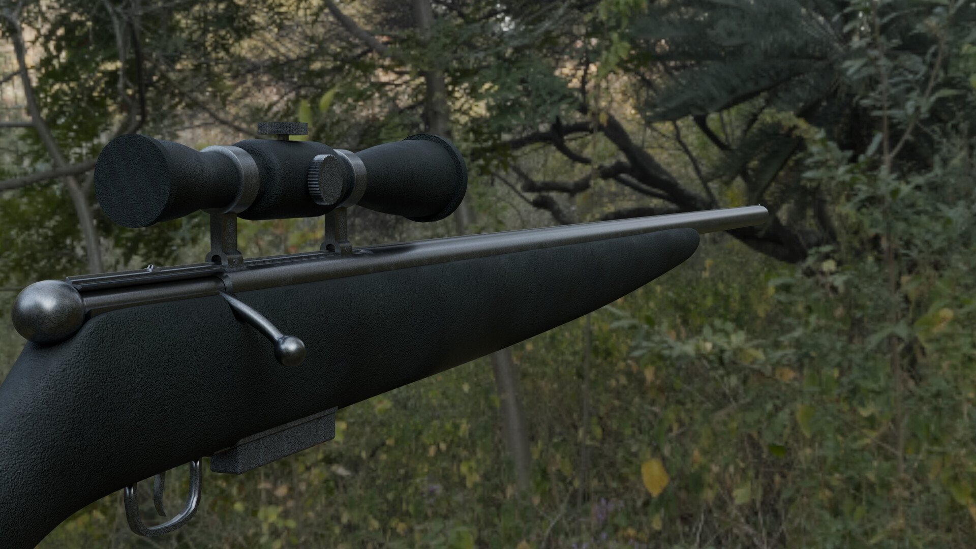 ArtStation - Modern hunting rifle