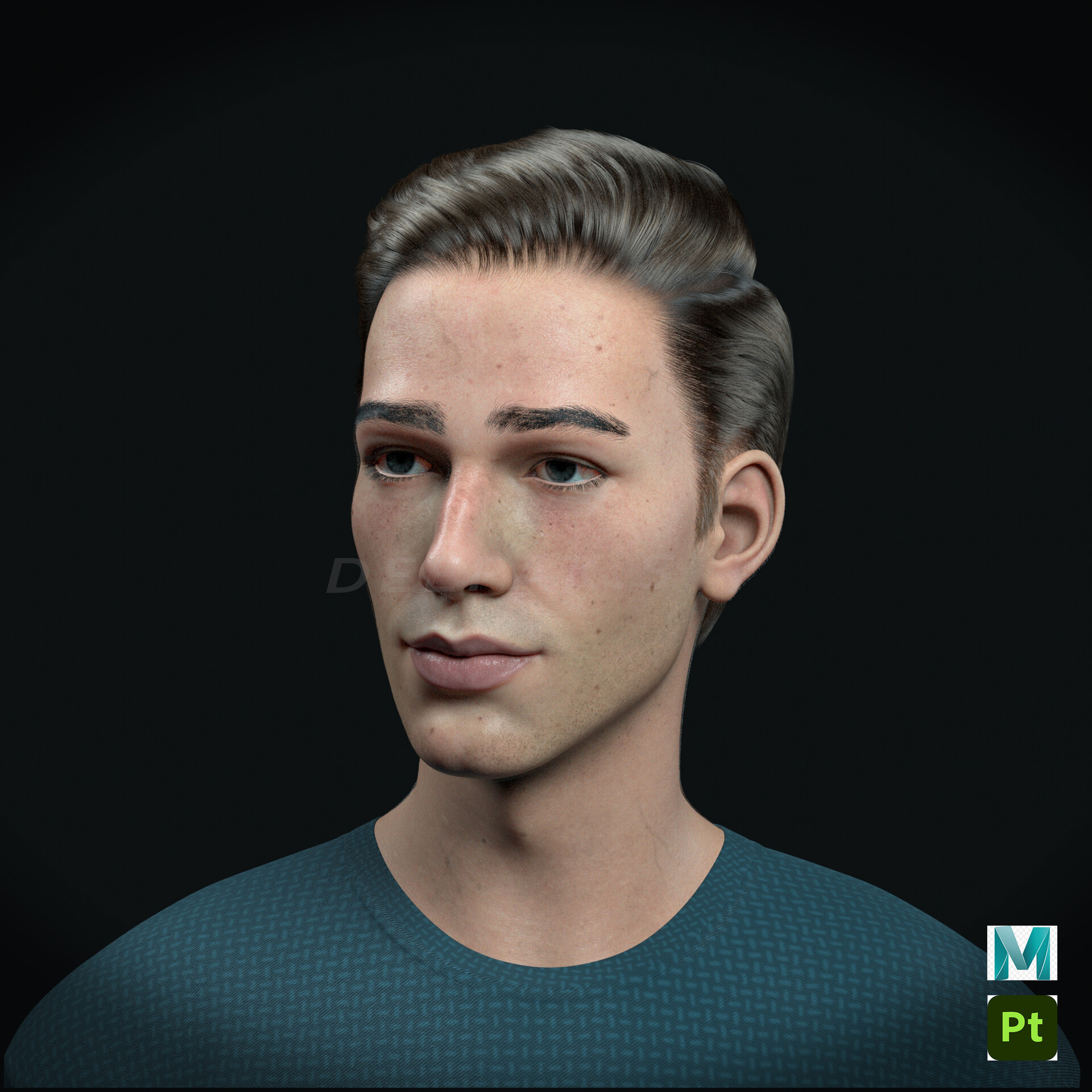 ArtStation - 3D Male Character Rendered with Mari and Arnold