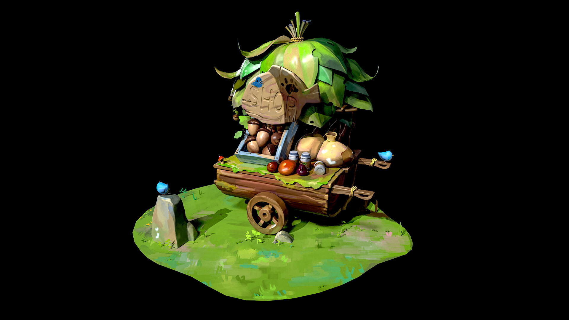 ArtStation - 3D Modeling & Texturing Project - Acorn Shop